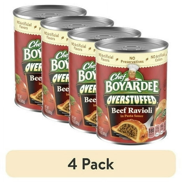 (4 pack) Chef Boyardee Overstuffed Beef Ravioli, 15 oz. - Walmart ...