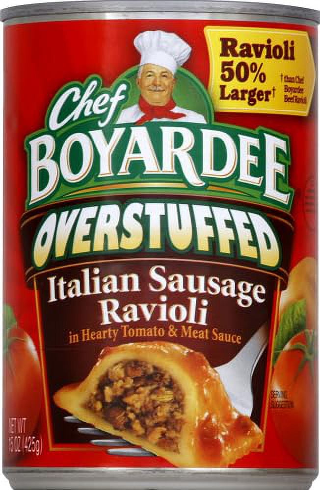 Chef Boyardee Overstuffed Italian Sausage Ravioli, 15 oz - Walmart.com