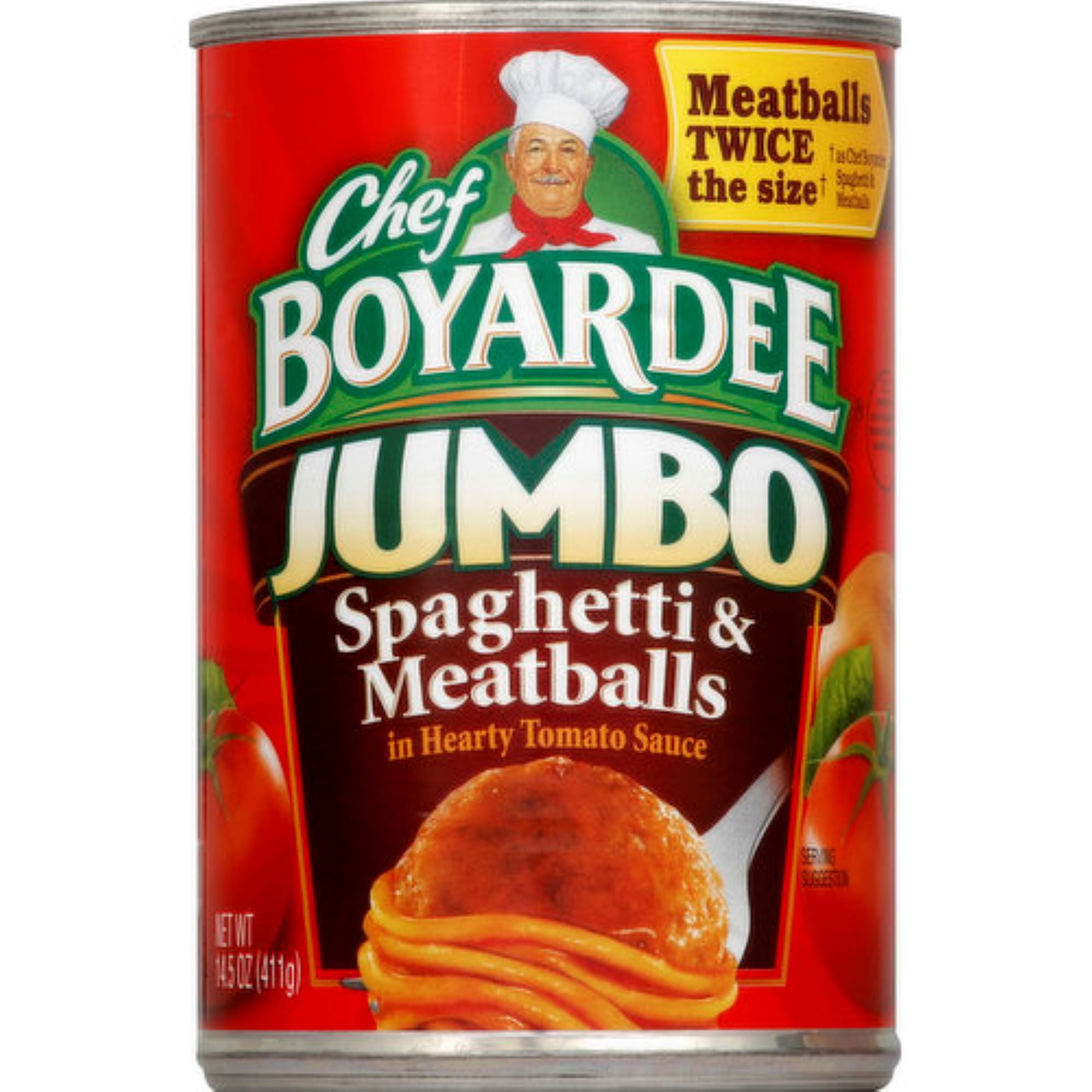 Chef Boyardee Jumbo Spaghetti & Meatballs, 14.5 oz, Pack of 6 - Walmart.com