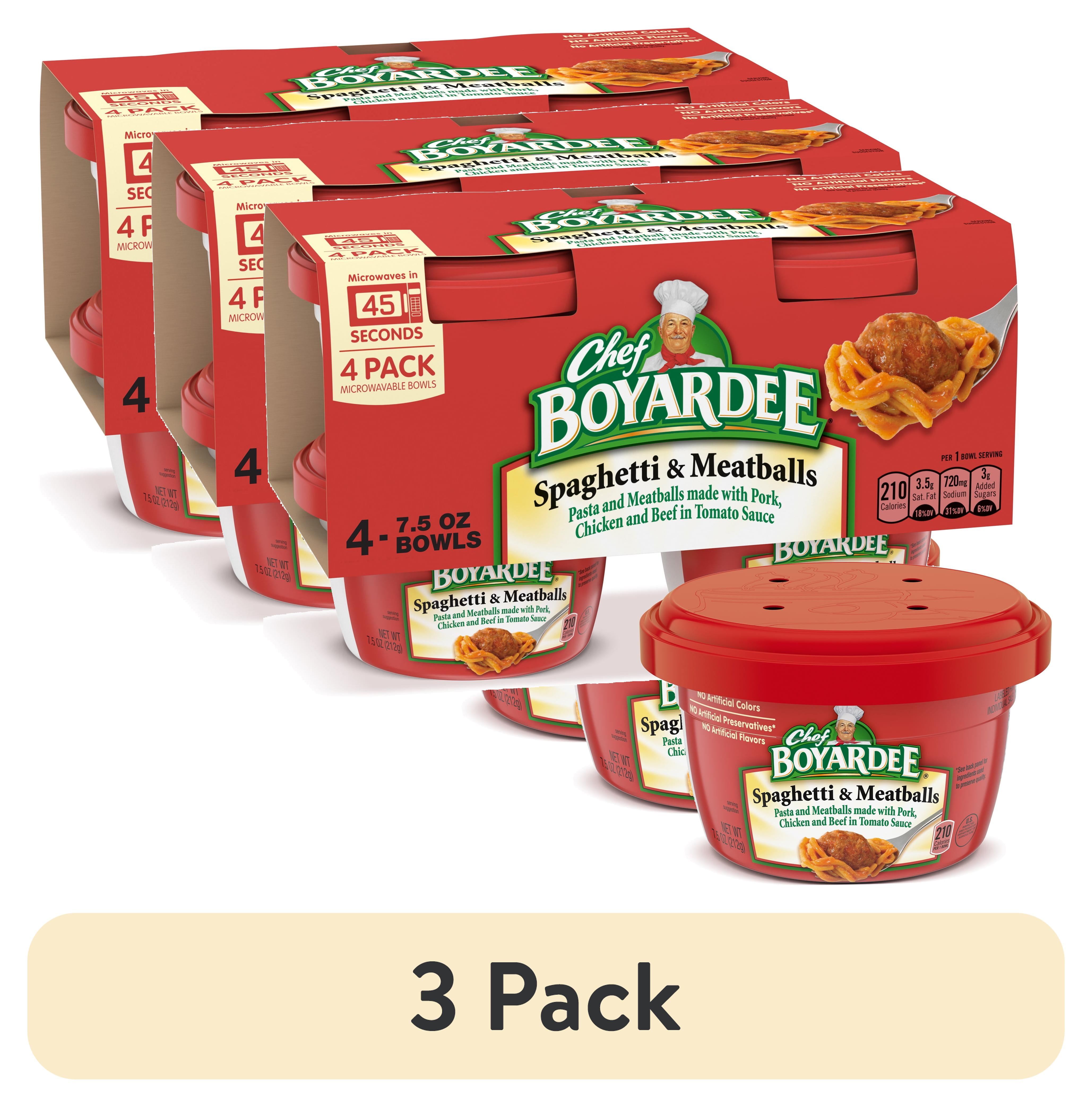 (3 pack) Chef Boyardee Spaghetti & Meatballs, Microwave Meal, 7.5 oz ...