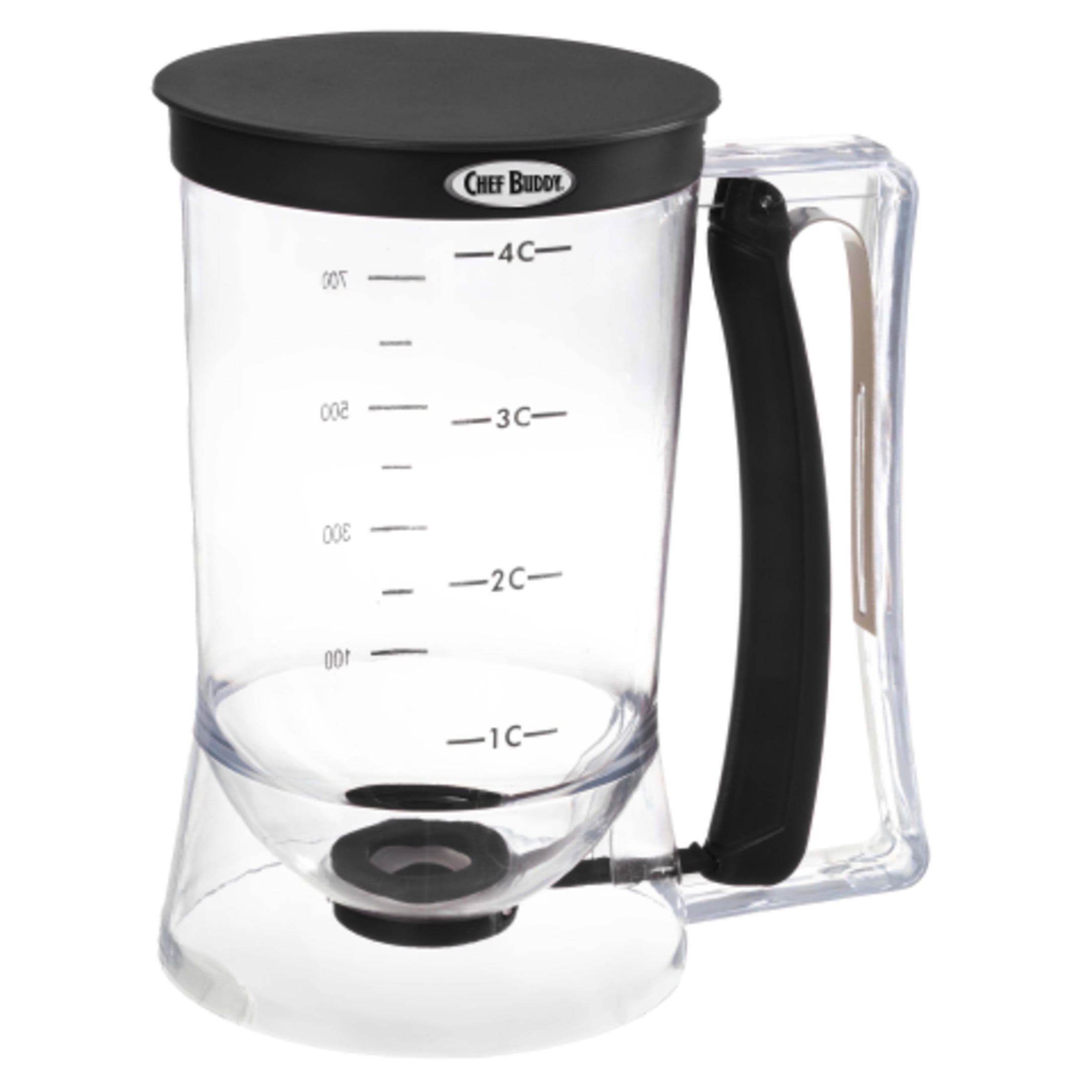 Chef Buddy 4-Cup Pancake Batter Dispenser with Nozzle and Handle for ...