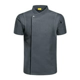 Chef Coat Jacket Short Sleeve Work Wear Cooking Clothes Catering Shirt ...