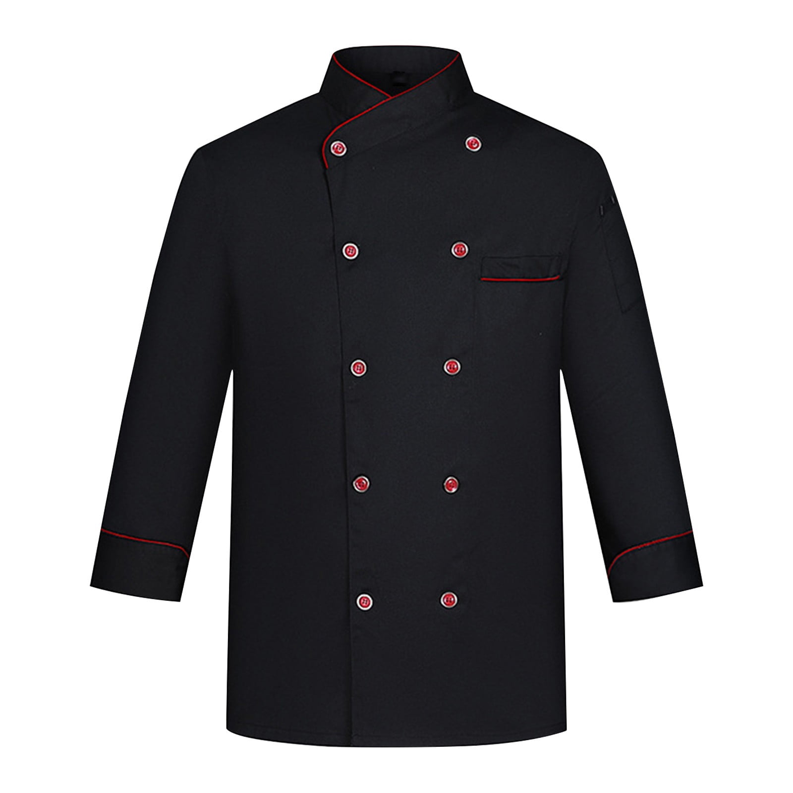 Chef Coat Long Sleeve Unisex Classic Double-Breasted Coat Jacket ...