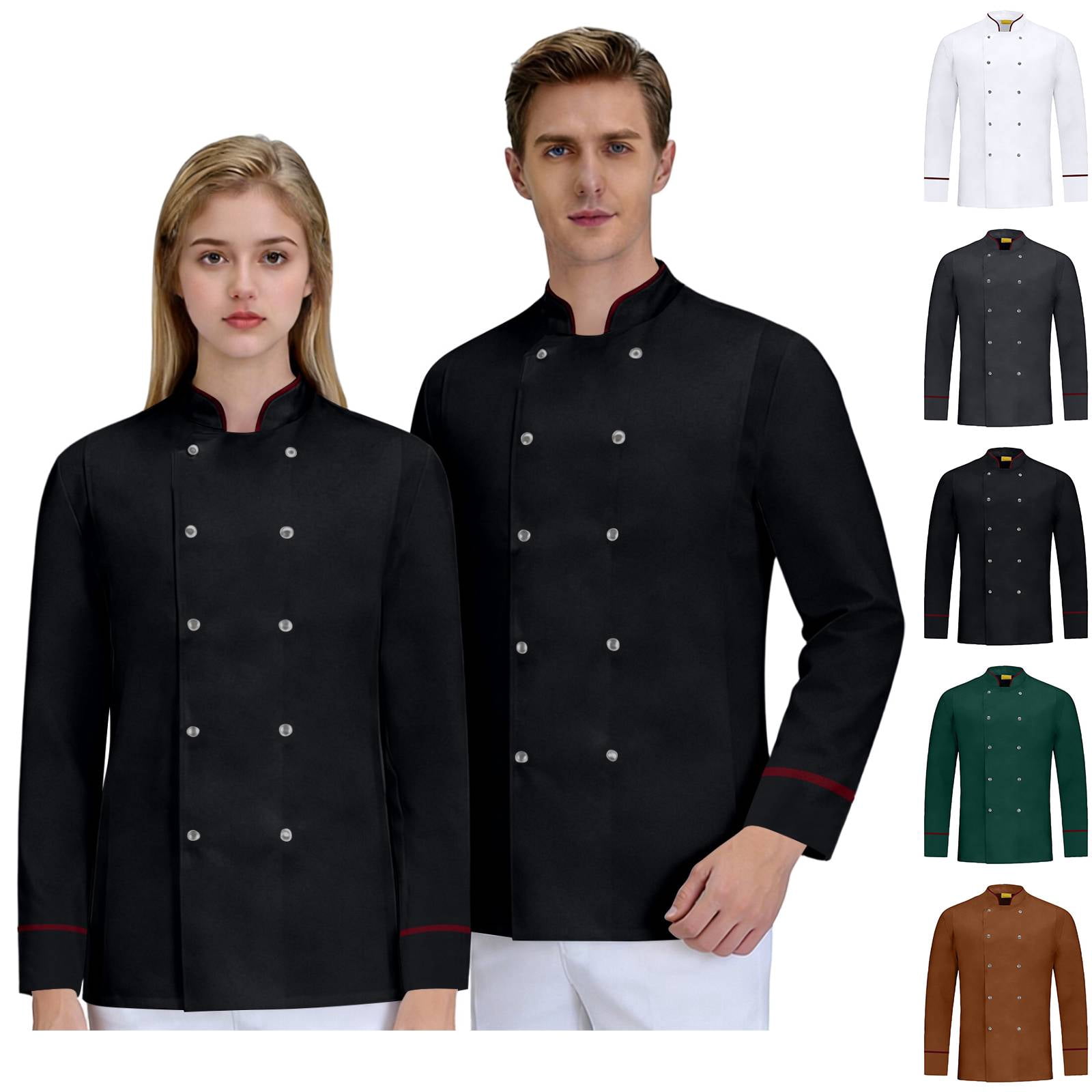 Chef Coat Men Women Button Closure Kitchen,Restaurant,Hotel Long Sleeve ...