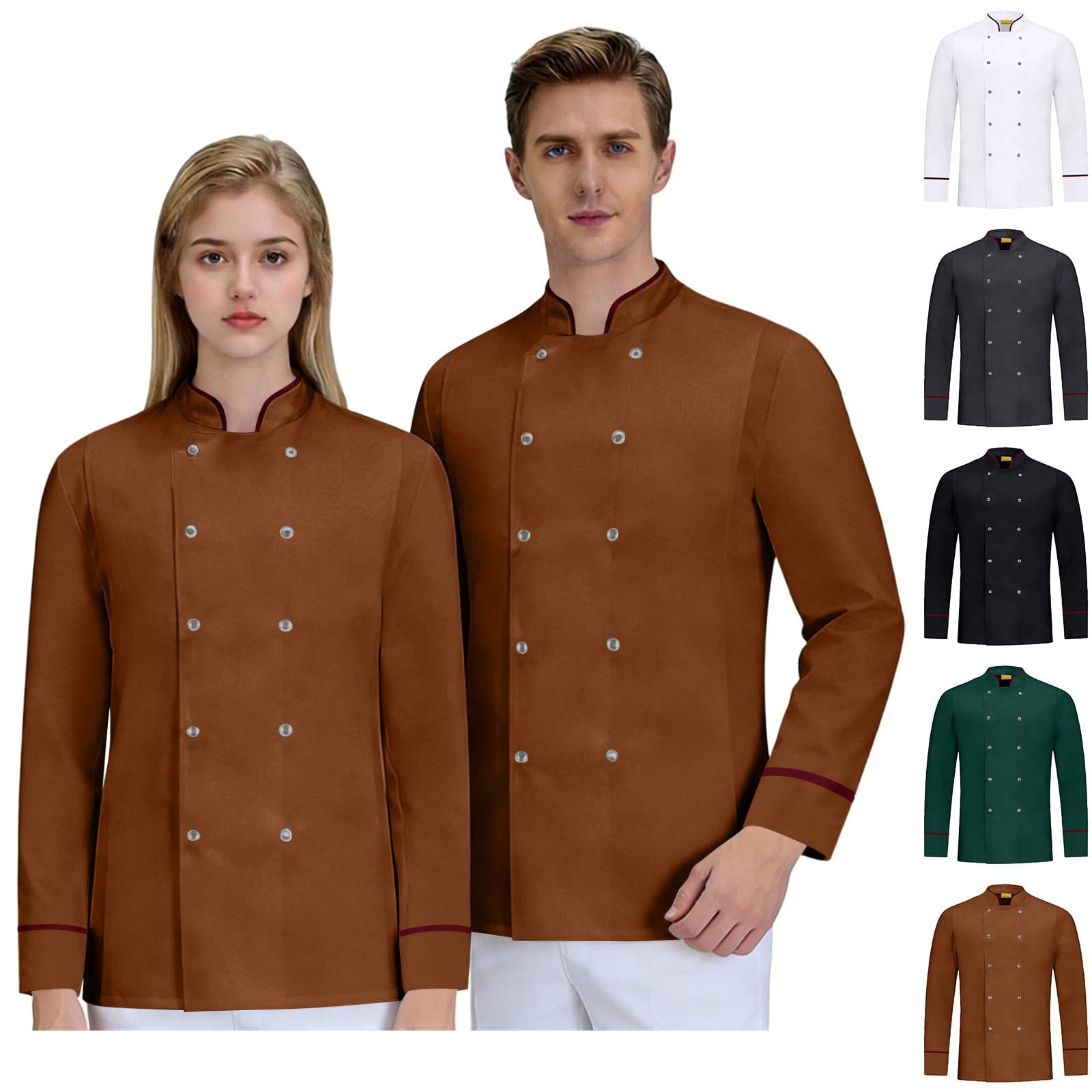 Chef Coat Men Women Button Closure Kitchen,Restaurant,Hotel Long Sleeve ...