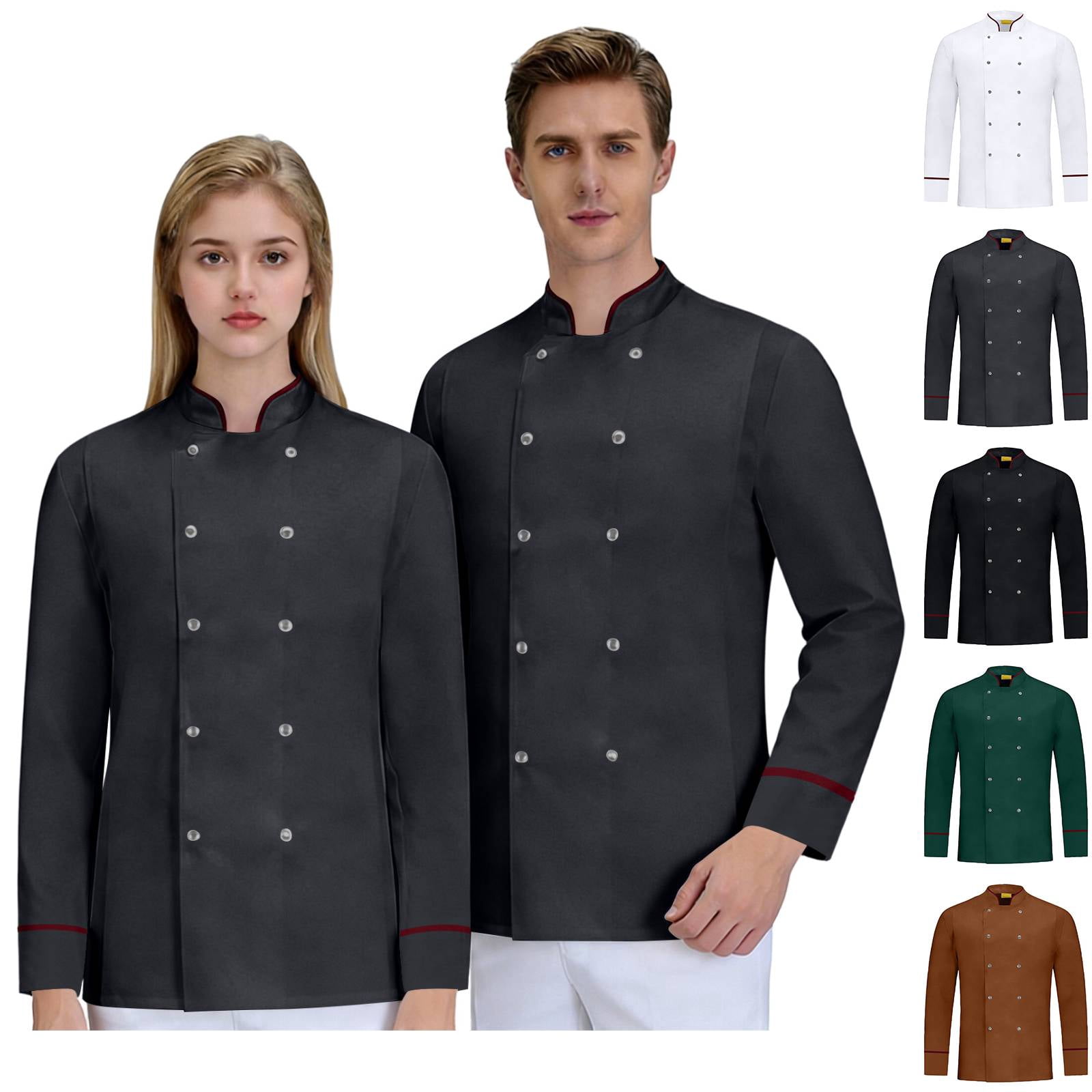 Chef Coat Men Women Button Closure Kitchen,Restaurant,Hotel Long Sleeve ...