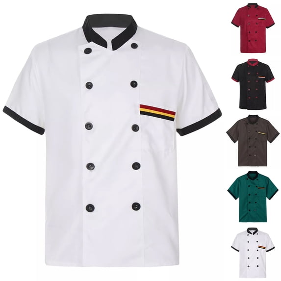 Chef Coat for Men & Women - Short Sleeve Kitchen Jacket with Breathable ...