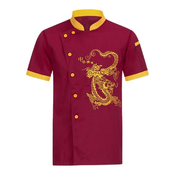 Chef Coat Unisex Chef Jacket Breathable Short Sleeve Hotel Restaurant ...