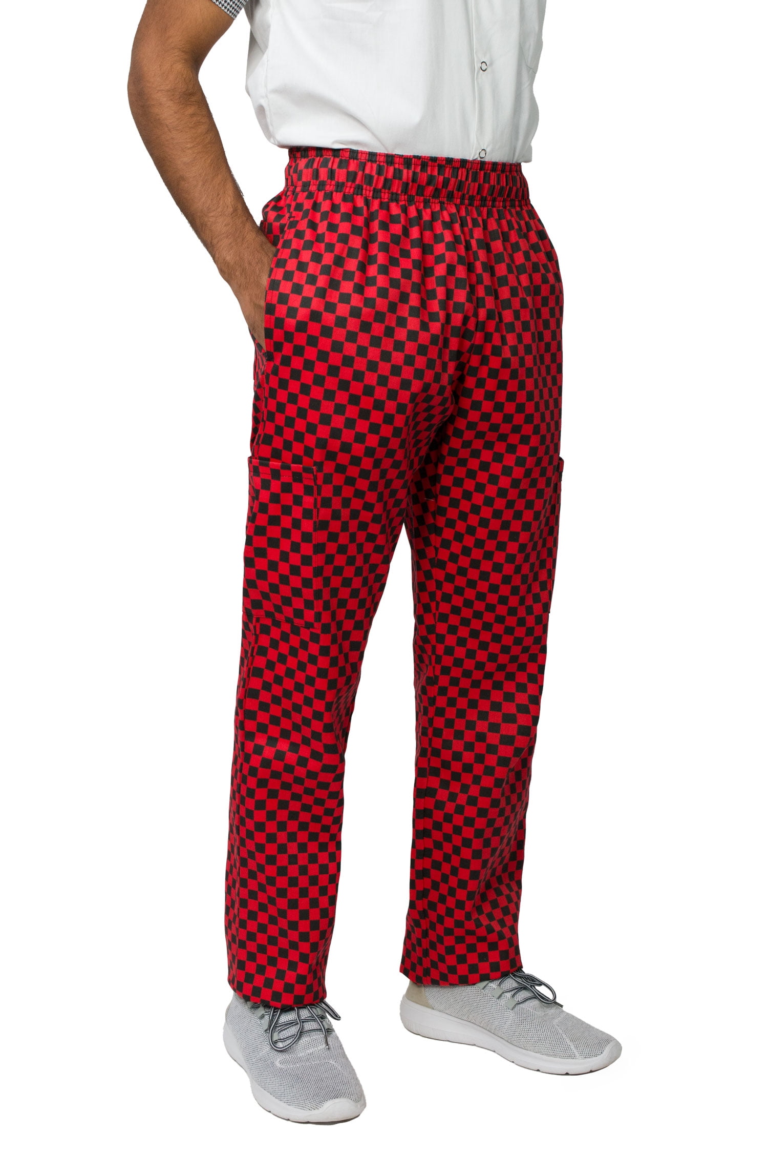 Chef Code Modern Fit Unisex Cargo Chef Pants, Elastic Waist, Checkered ...