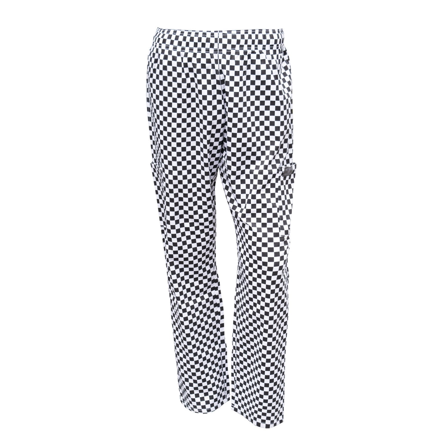 Chef Code Baggy Chef Pants, Checkered White, Elastic Waist, Cargo ...