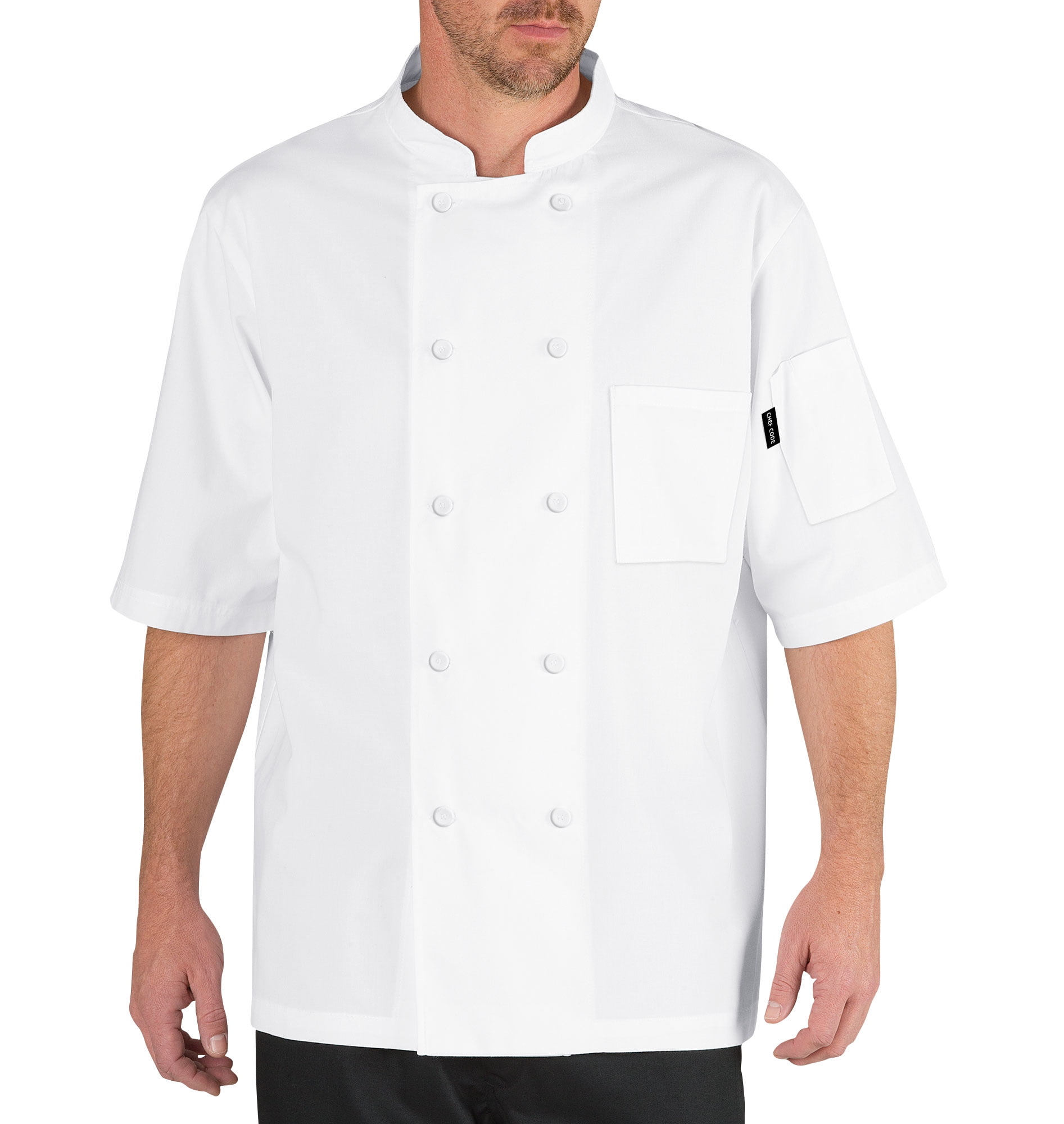 Chef Code Cool Breeze Chef Coat with Short-Sleeves and Mesh Vent Inlay ...