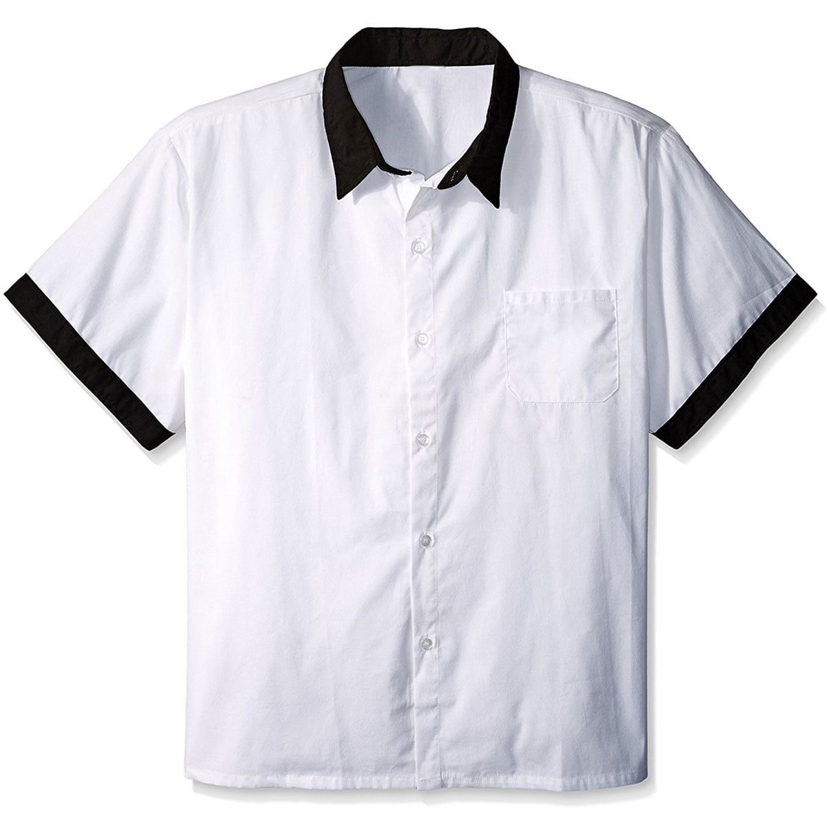 Chef Code Men Work Shirt with Snap Buttons and Chest Pocket, White ...