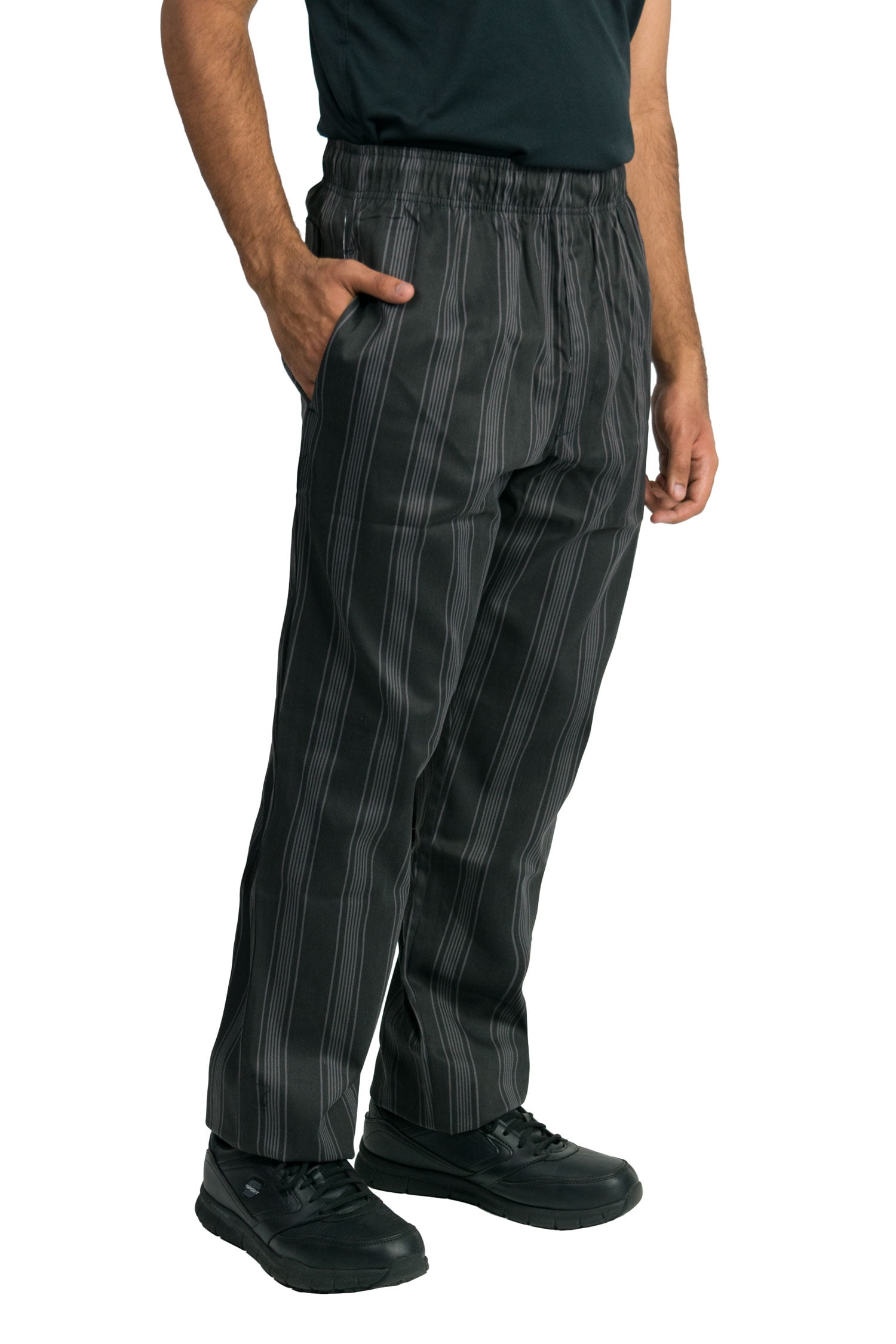 Chef Code Modern Fit Chef Pants with Zipper Fly, Triple Stripe Black ...