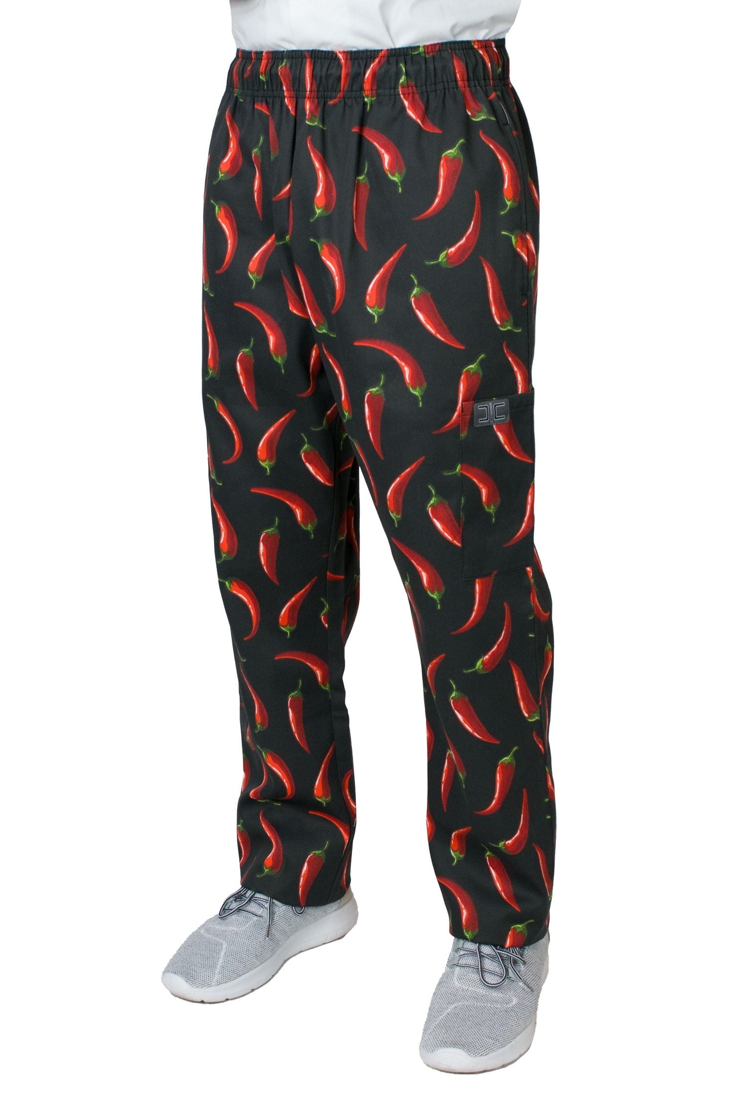 Chef Code Baggy Chef Pants, Elastic Waist, Cargo Pockets, Chili Peppers ...