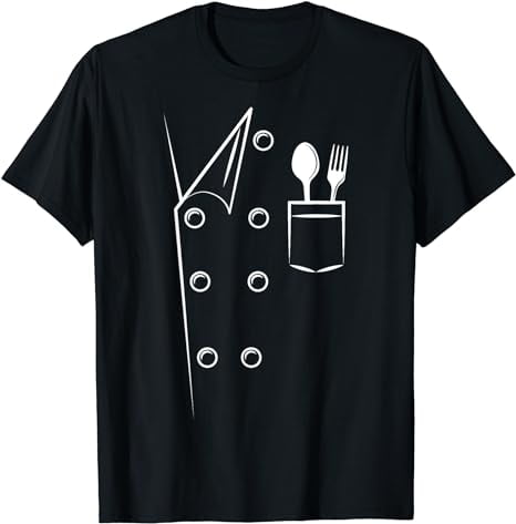 Chef Costume Spoon Fork Culinary Kitchen Chief Cook Cuisine T-Shirt ...