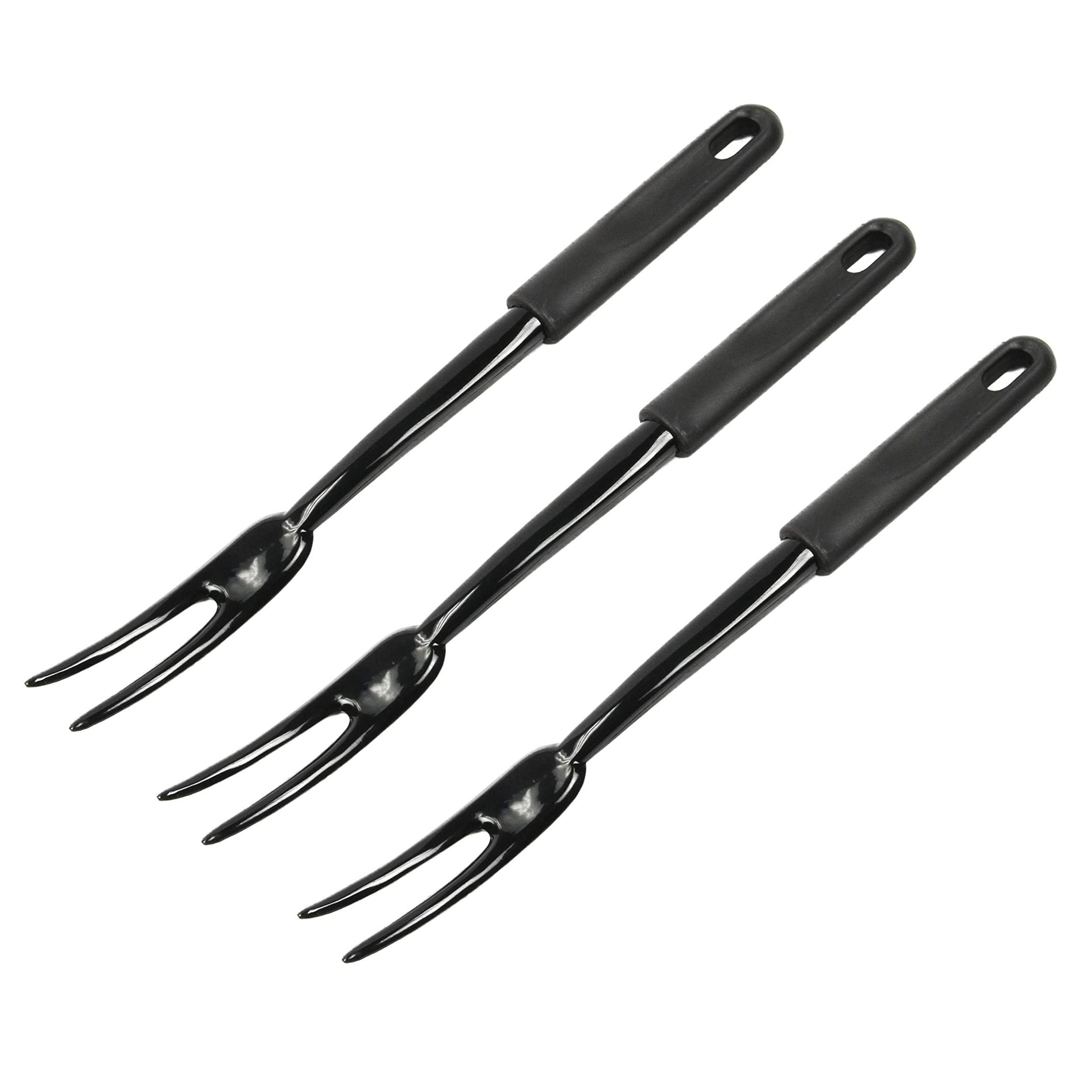 Chef Craft 12" Heat-Resistant Black Nylon Serving Turner Fork 3 Pack ...