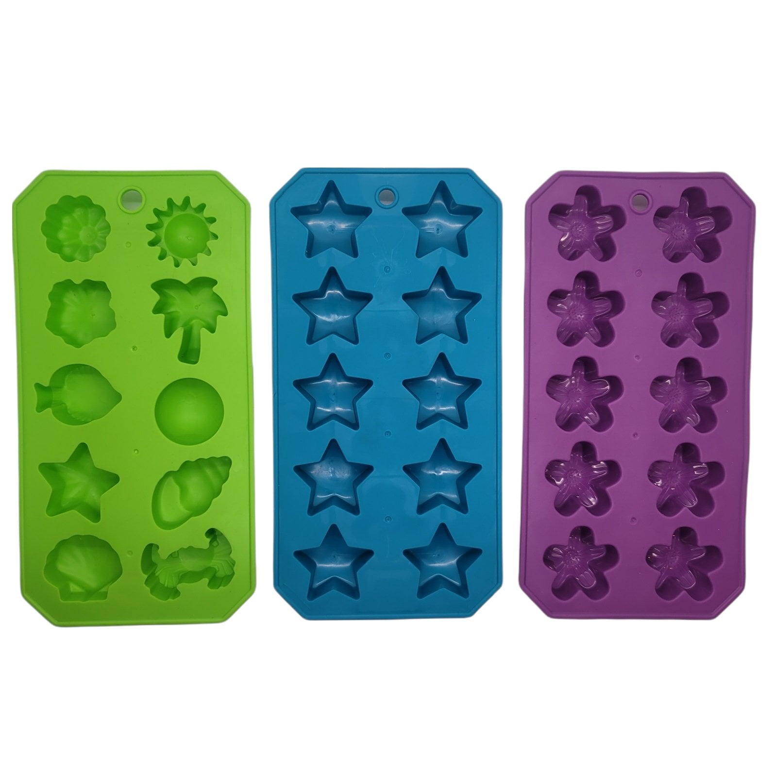 Chef Craft 3pc Flexible Thermoplastic 10-Cube Ice Cube Tray Set - Fun ...
