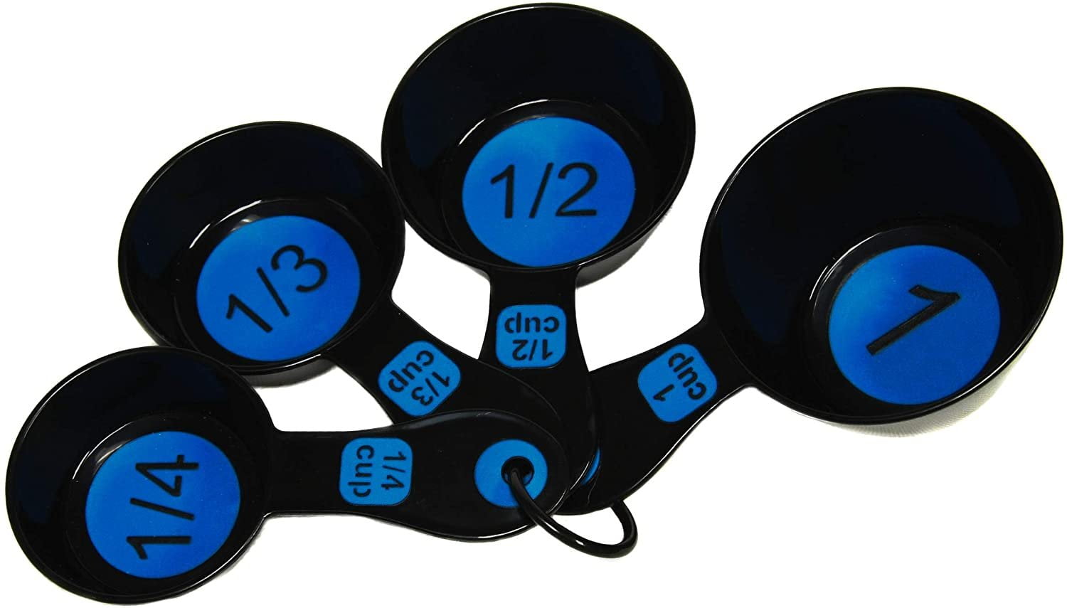 Chef Craft 42018 Easy to Read Plastic 10 Piece Blue and Black Measuring ...