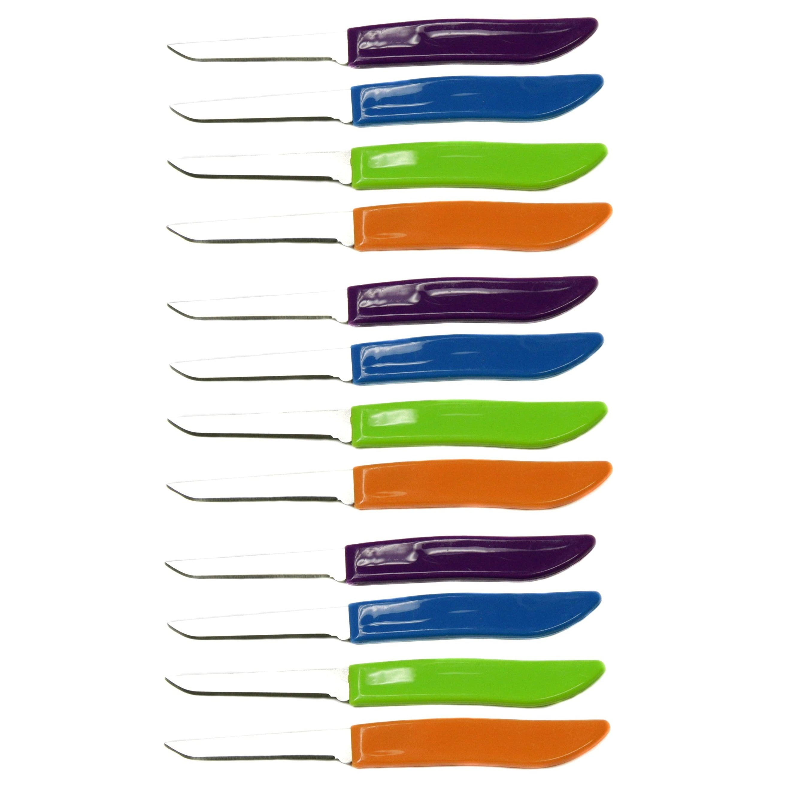 Chef Craft 4pc Stainless Steel Blade Colorful Paring Knives Set 3 Sets ...