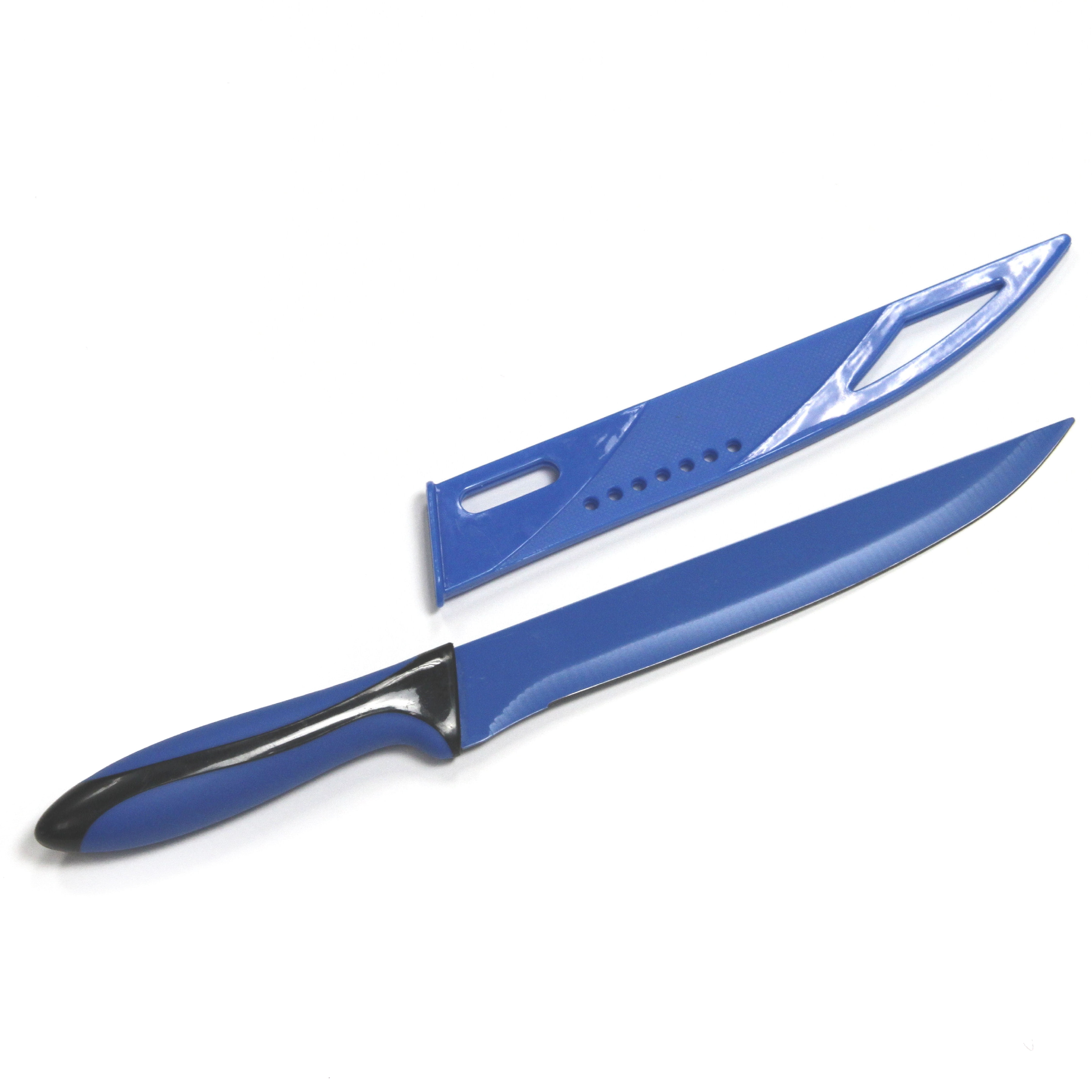 Chef Craft 8" Blue Carving Knife with Sheath, Stainless Steel Blade ...
