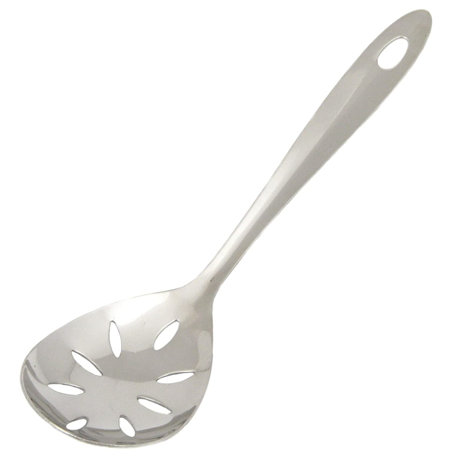 Chef Craft 9.5" Stainless Steel Slotted Serving Spoon with Sleek Mirror ...