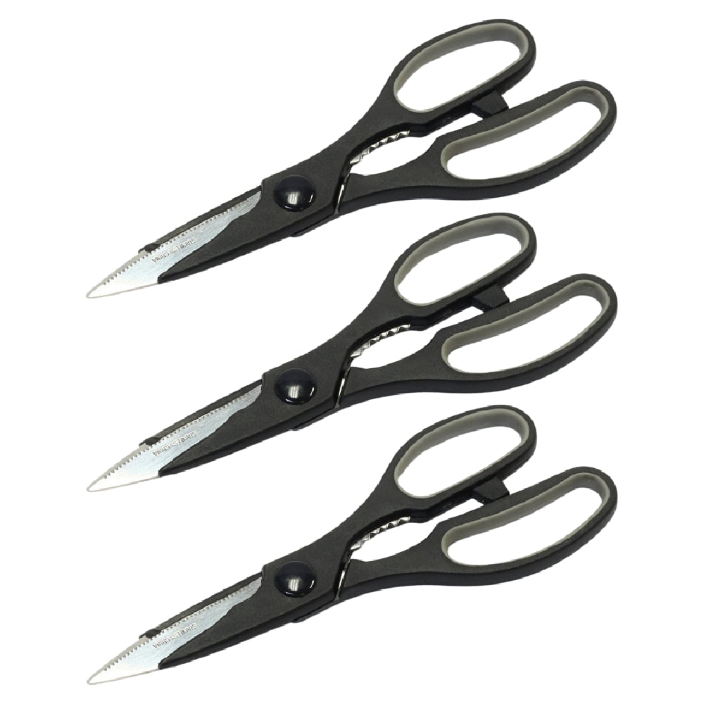 Chef Craft 9 inch Kitchen Shears Scissors Stainless Steel, Black, 3 ...