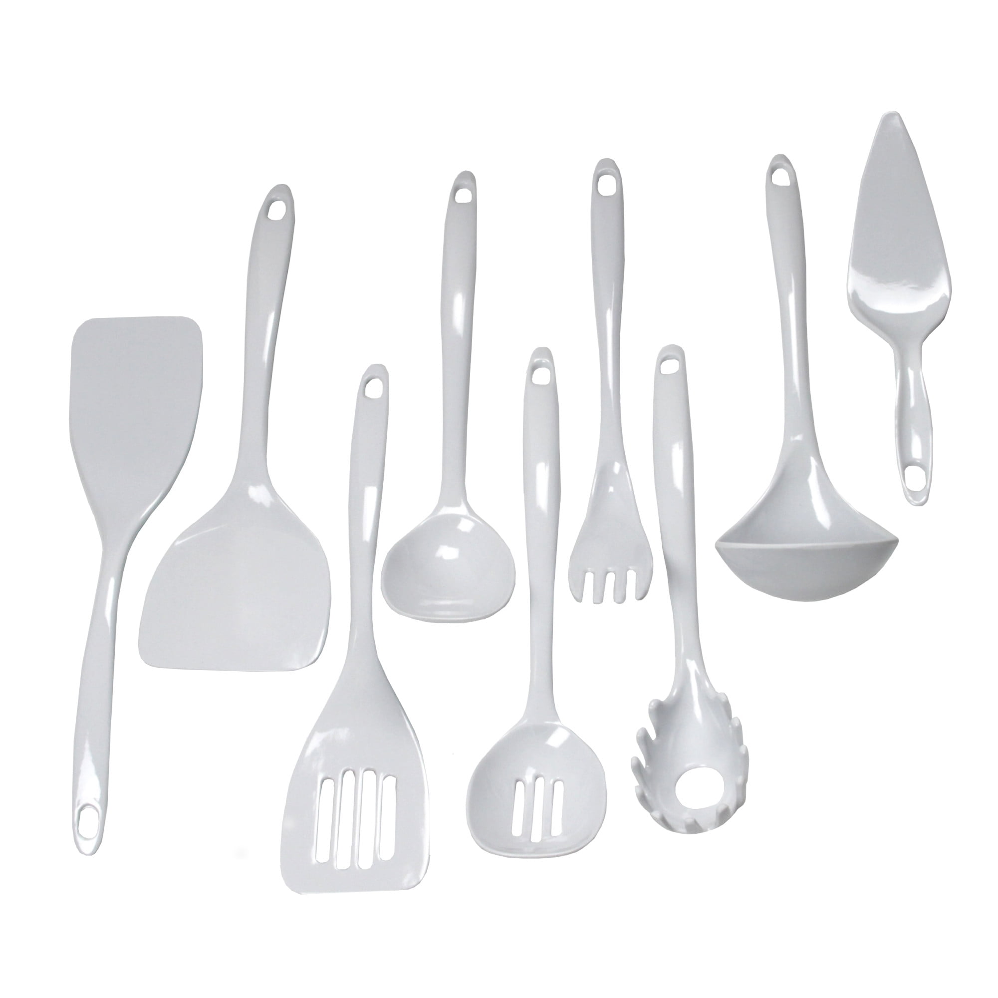 Chef Craft 9 Piece Dishwasher Safe Cooking Utensil Set, White - Walmart.com