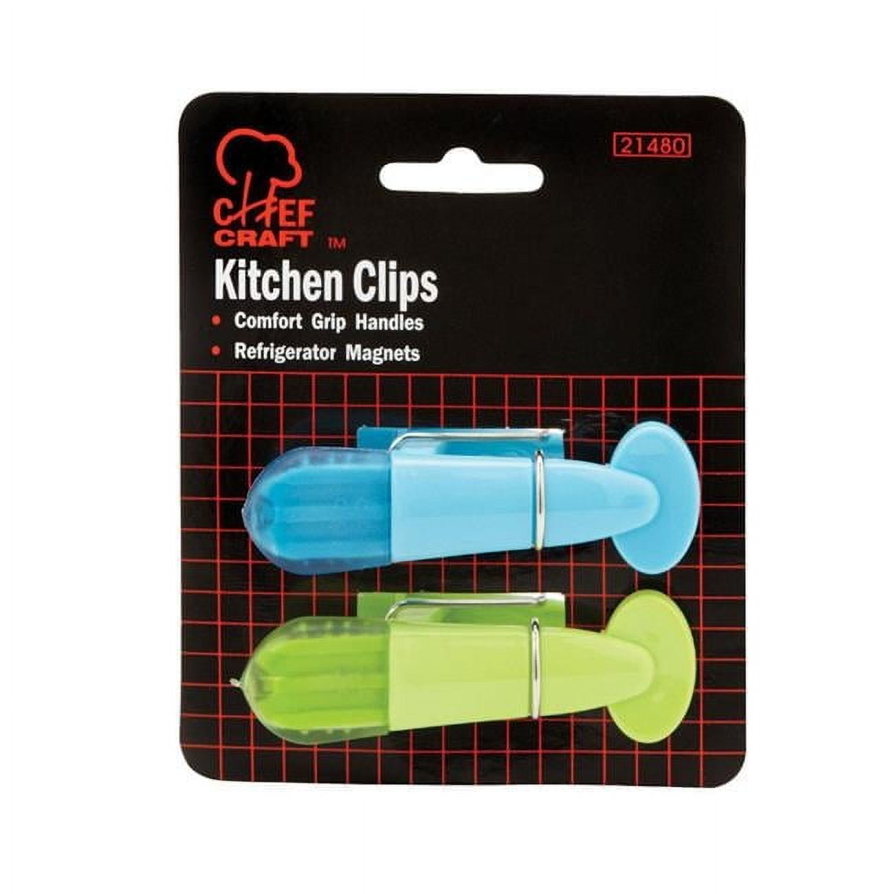 Chef Craft Chef Craft Plastic Magnetic Clips, Assorted Colors - 2 Piece ...