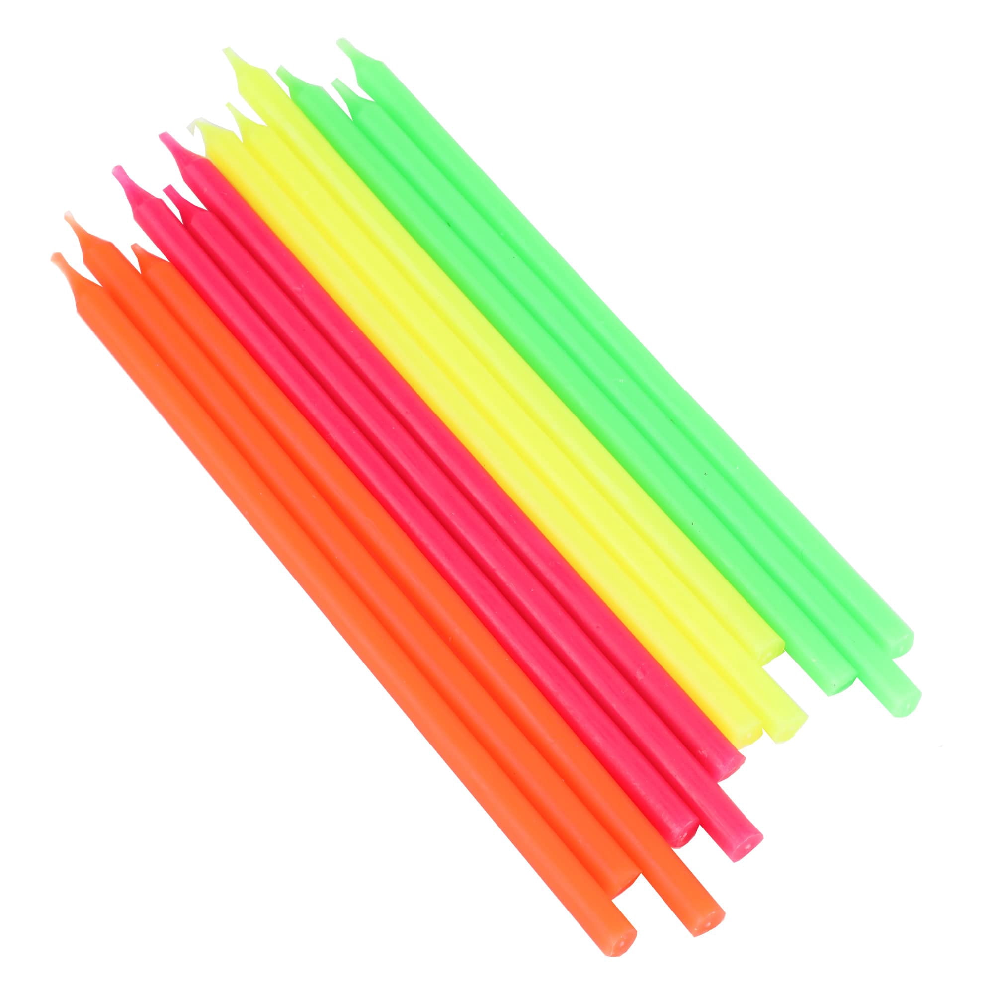 Chef Craft Classic Birthday Candles, 12 Piece Set 6 inches Tall, Neon ...