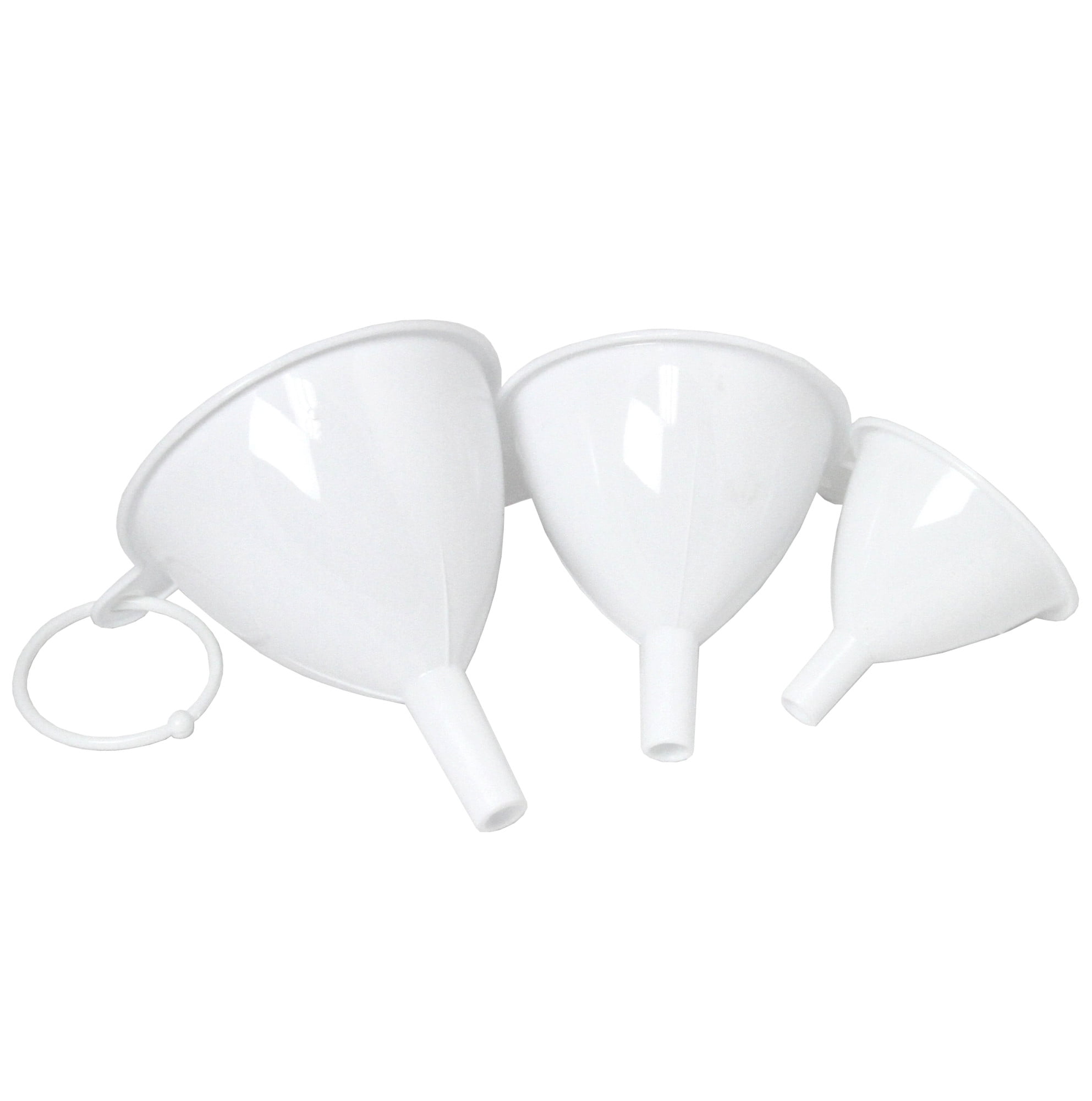Chef Craft Classic Plastic Funnel Set, 2.5 to 3.75 inch 3 Piece Set ...