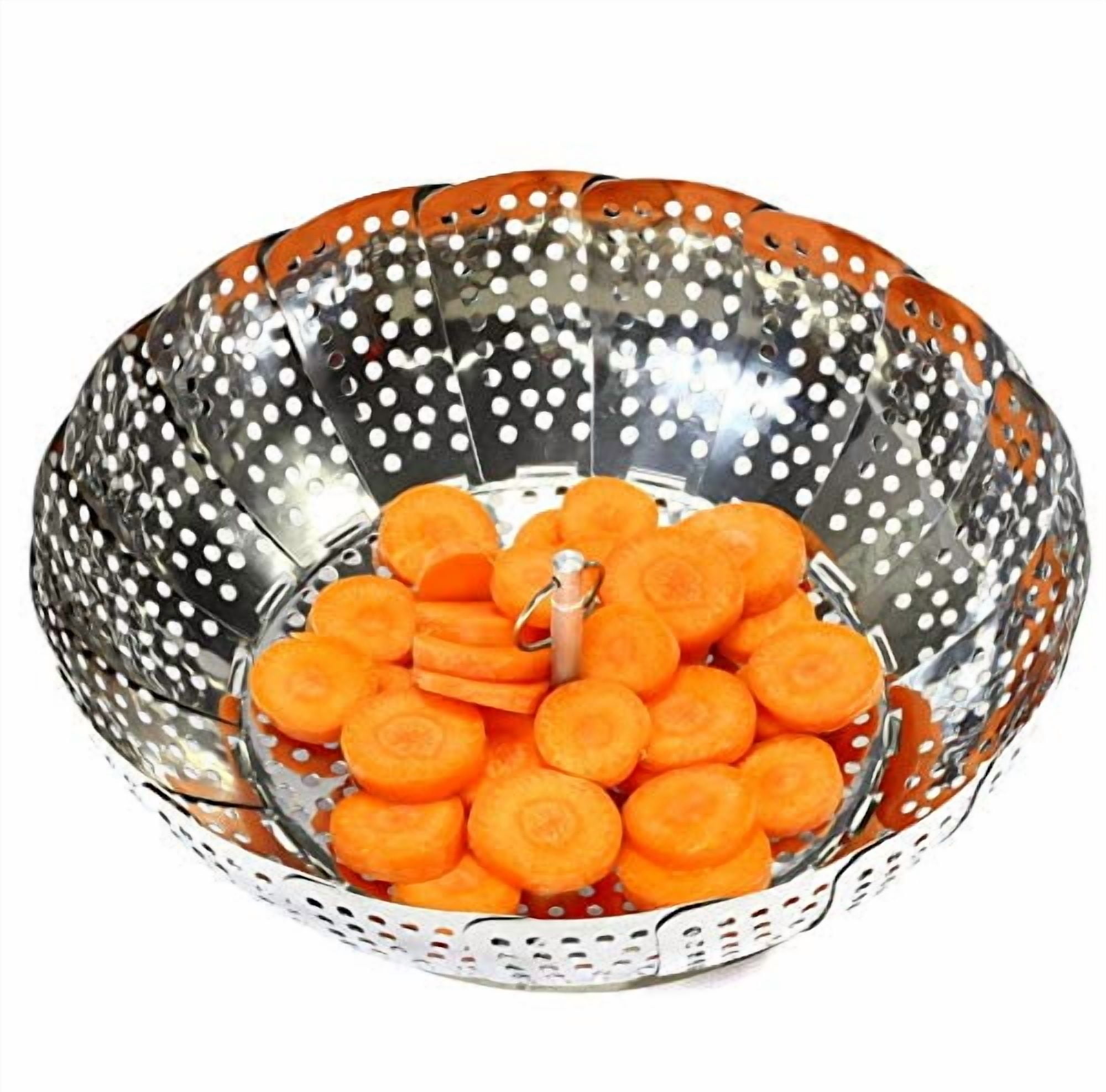Chef Craft Classic Steamer Basket, 6 inch Diameter 9.5 inch Expanded ...