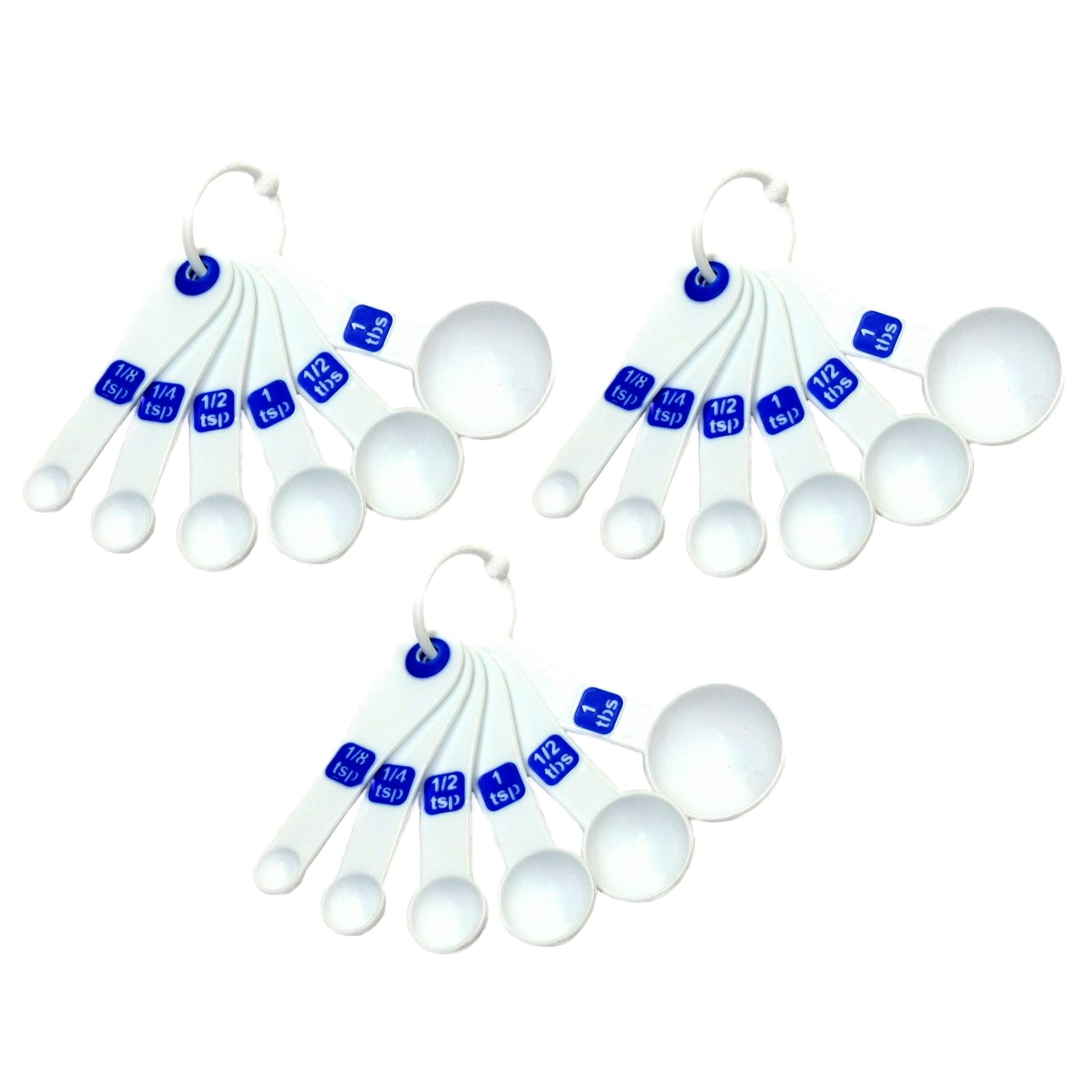 Chef Craft EZ-Read Large Print Plastic 6 Piece Measuring Spoon Set, 1/8 ...