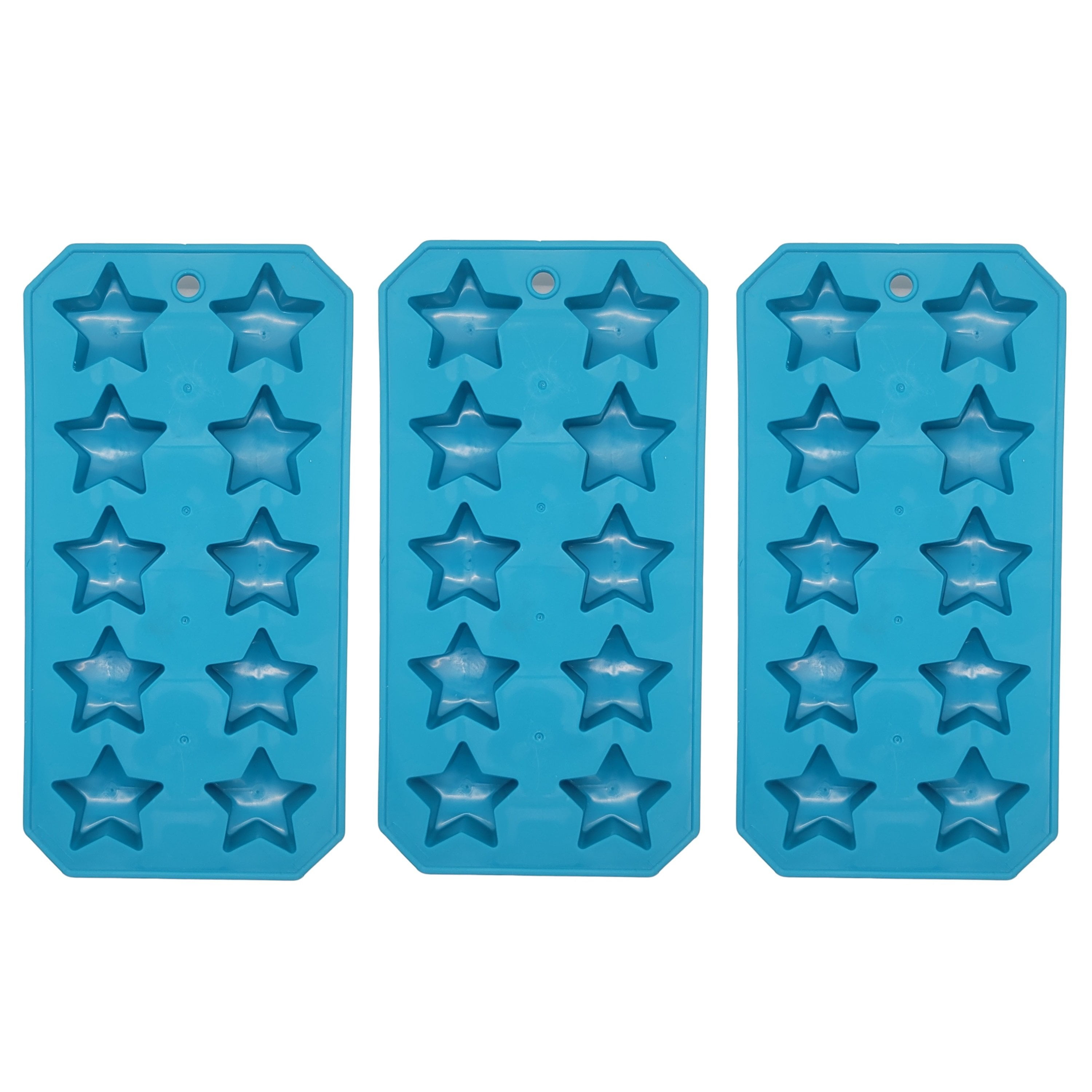 Chef Craft Flexible Thermoplastic 10-Cube Ice Cube Tray - Star Shapes 3 ...
