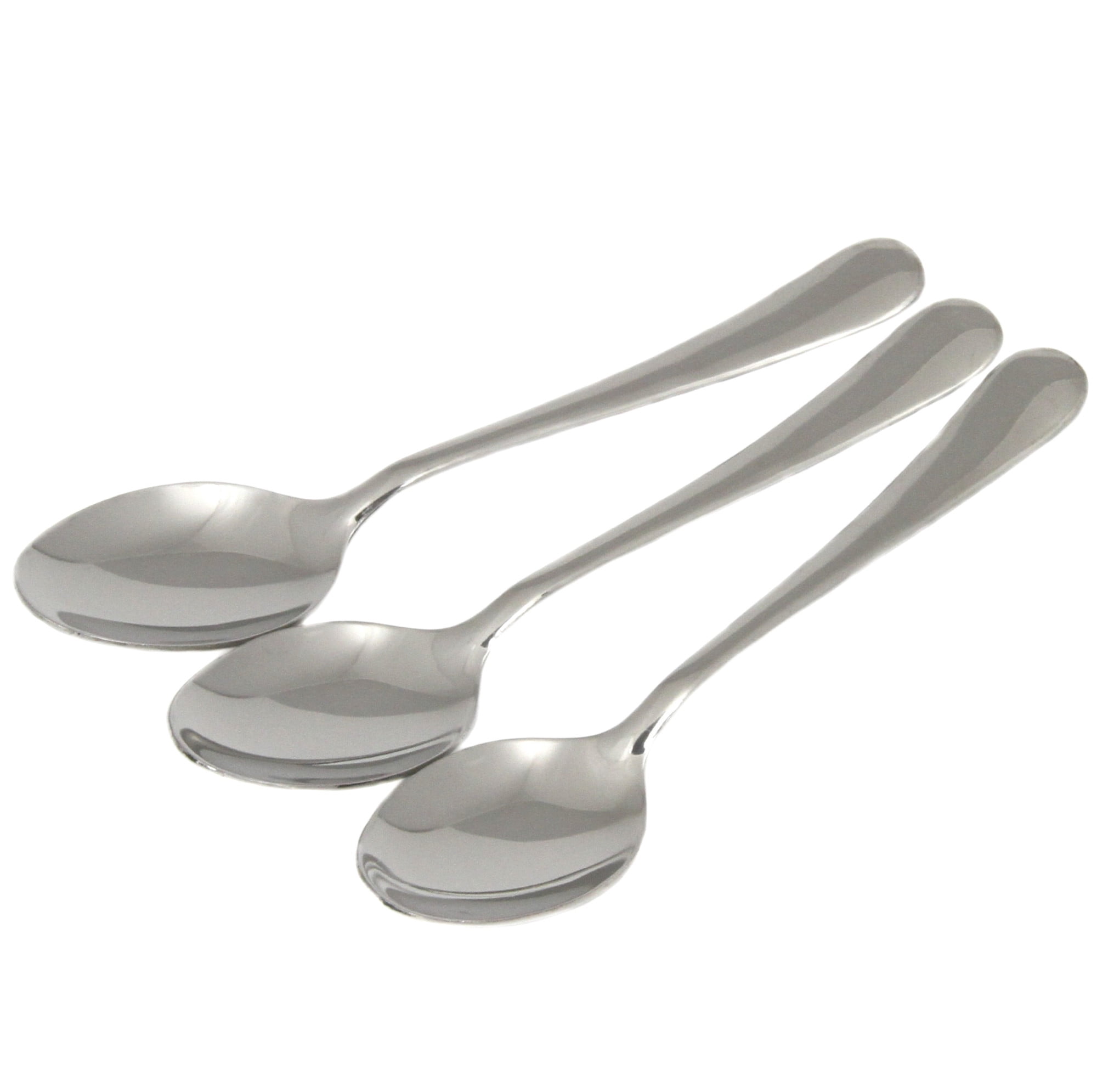 Chef Craft Long Handled Metal Eating Tablespoon Set, Stainless Steel, 7 ...