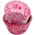 Chef Craft Muffin Baking Cupcake Liners, Pink Hearts Pattern, 50 Count ...