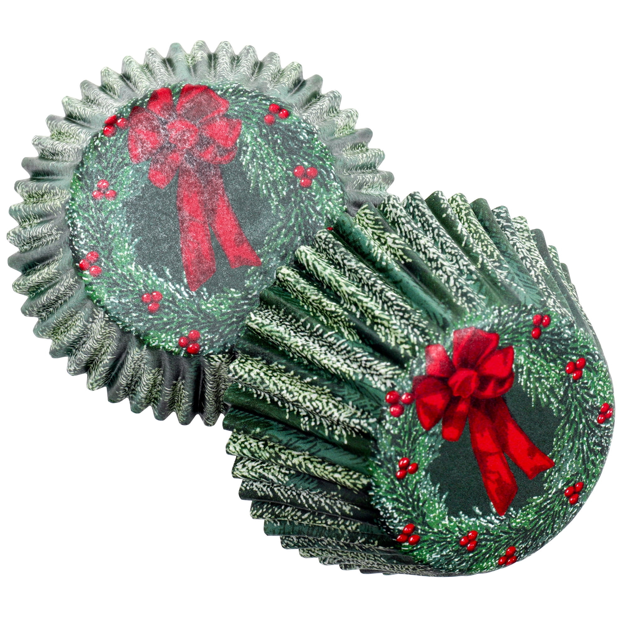 Chef Craft Paper Patterned Cupcake Liners, 50 Count, Green/red/White ...