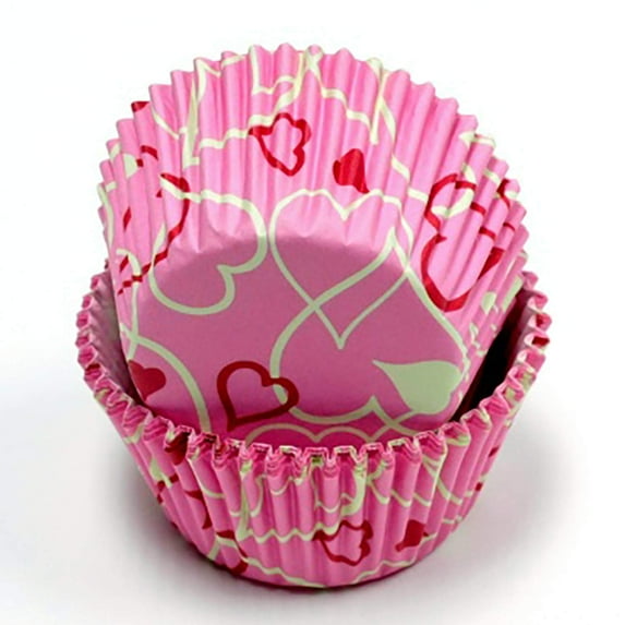 Chef Craft Paper Patterned Cupcake Liners, 50 Count, Pink/White/Red ...