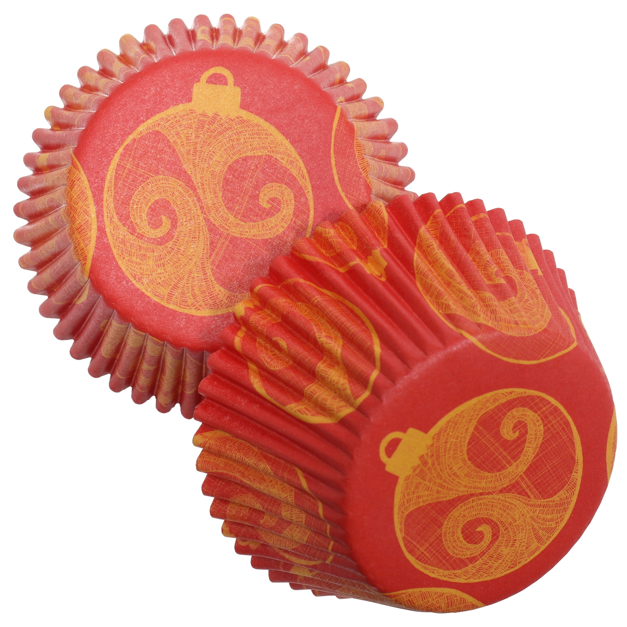 Chef Craft Paper Patterned Cupcake Liners, 50 Count, Red/Orange ...