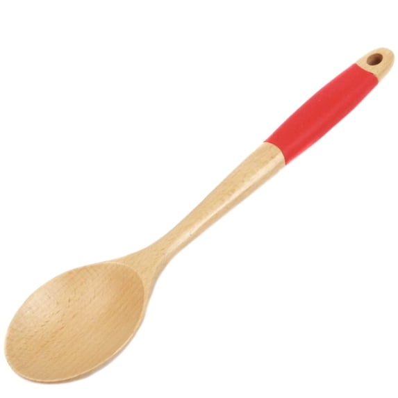 Chef Craft Premium Silicone Handle Wooden Spoon, 14 inch, Red - Walmart.com