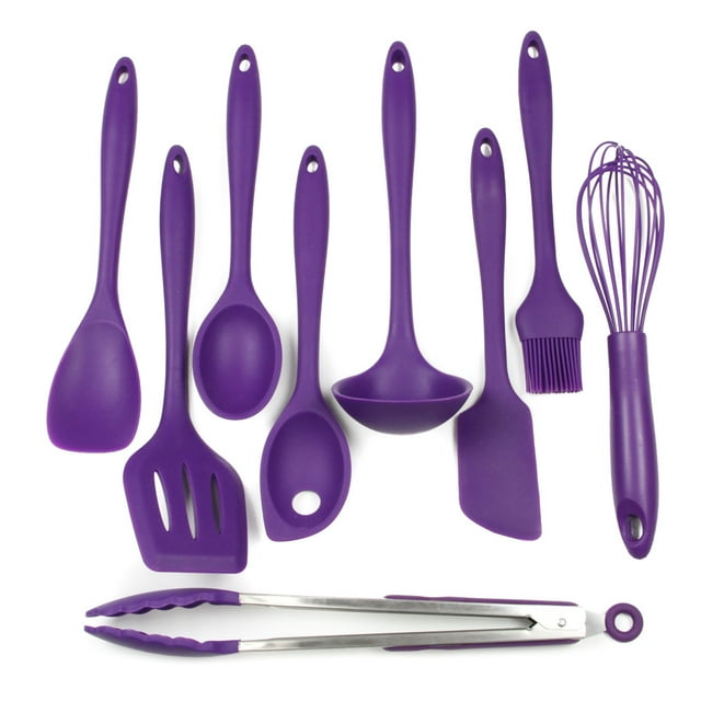 Chef Craft Premium 9 Piece Heat Resistant Silicone Kitchen Utensil Set ...