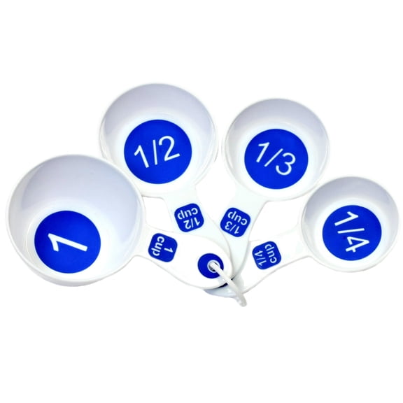 Measuring Cups with Large Print-Set-4 White-Blue - Walmart.com