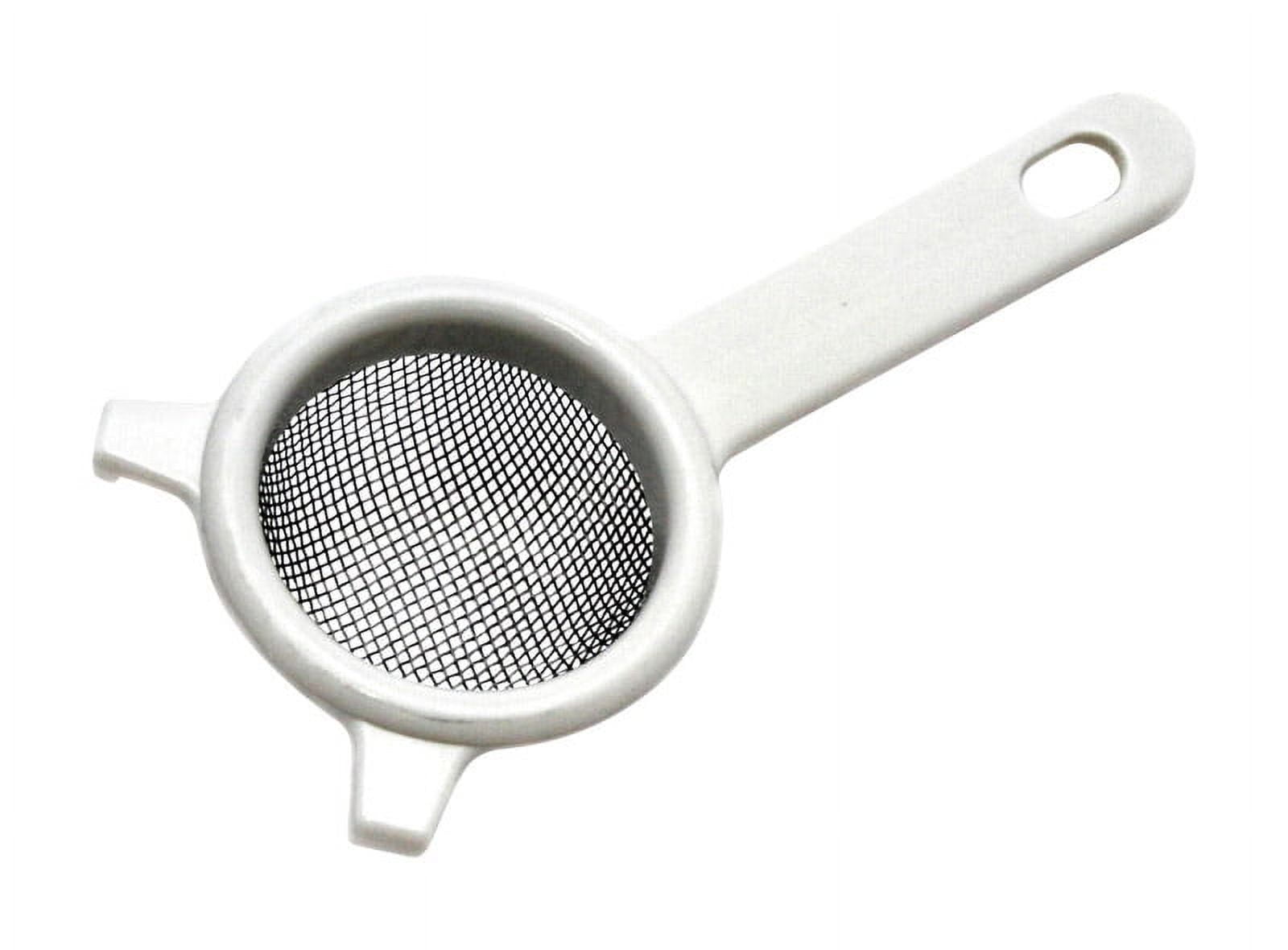 Chef Craft Silver/White Plastic/Stainless Steel Mesh Strainer w/Handle ...