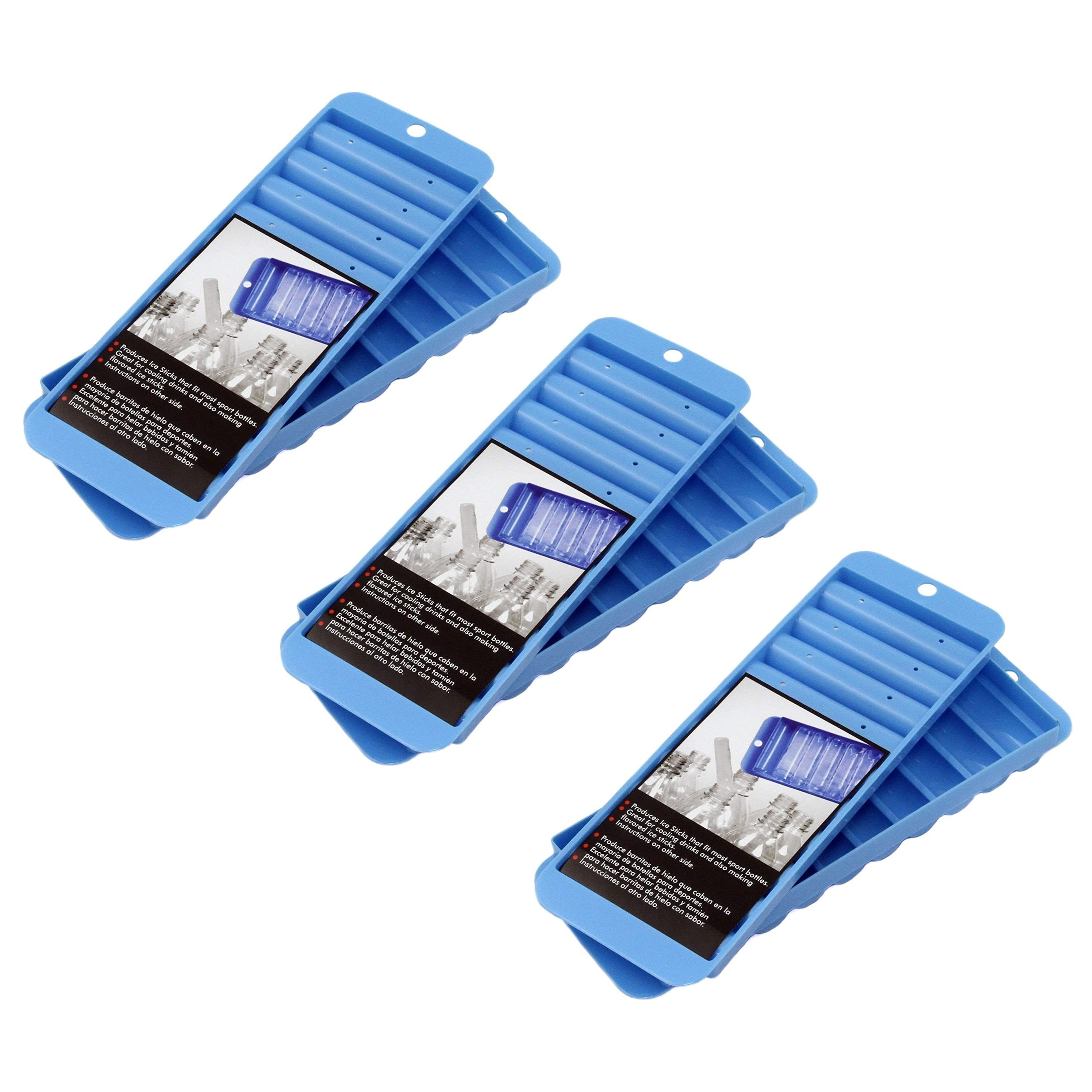 Chef Craft Sport Bottle Ice Stick Tray, Durable Blue Plastic, 10 Ice ...