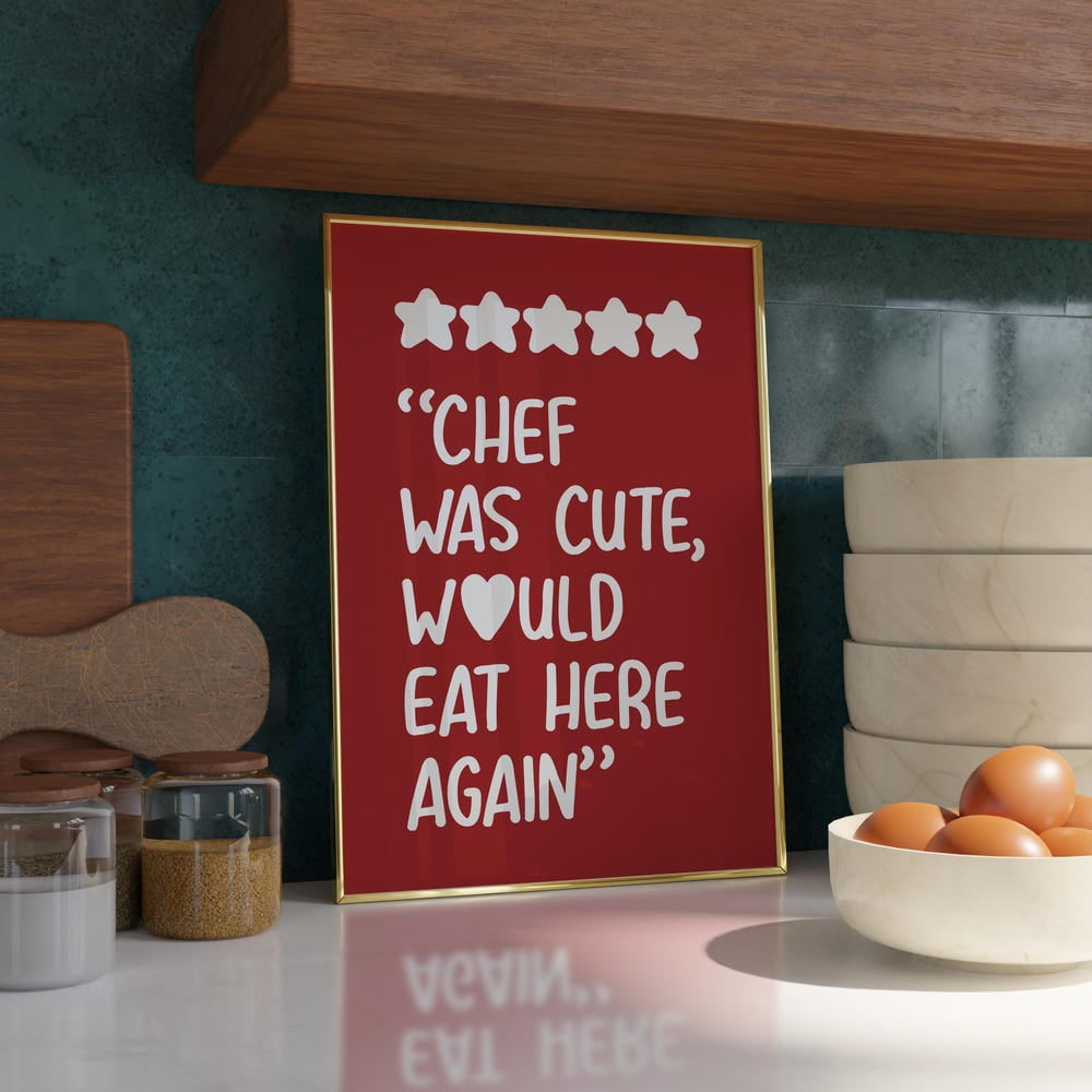 Chef Was Cute Print - Aesthetic Room Decor - Minimalist Print - Trendy ...