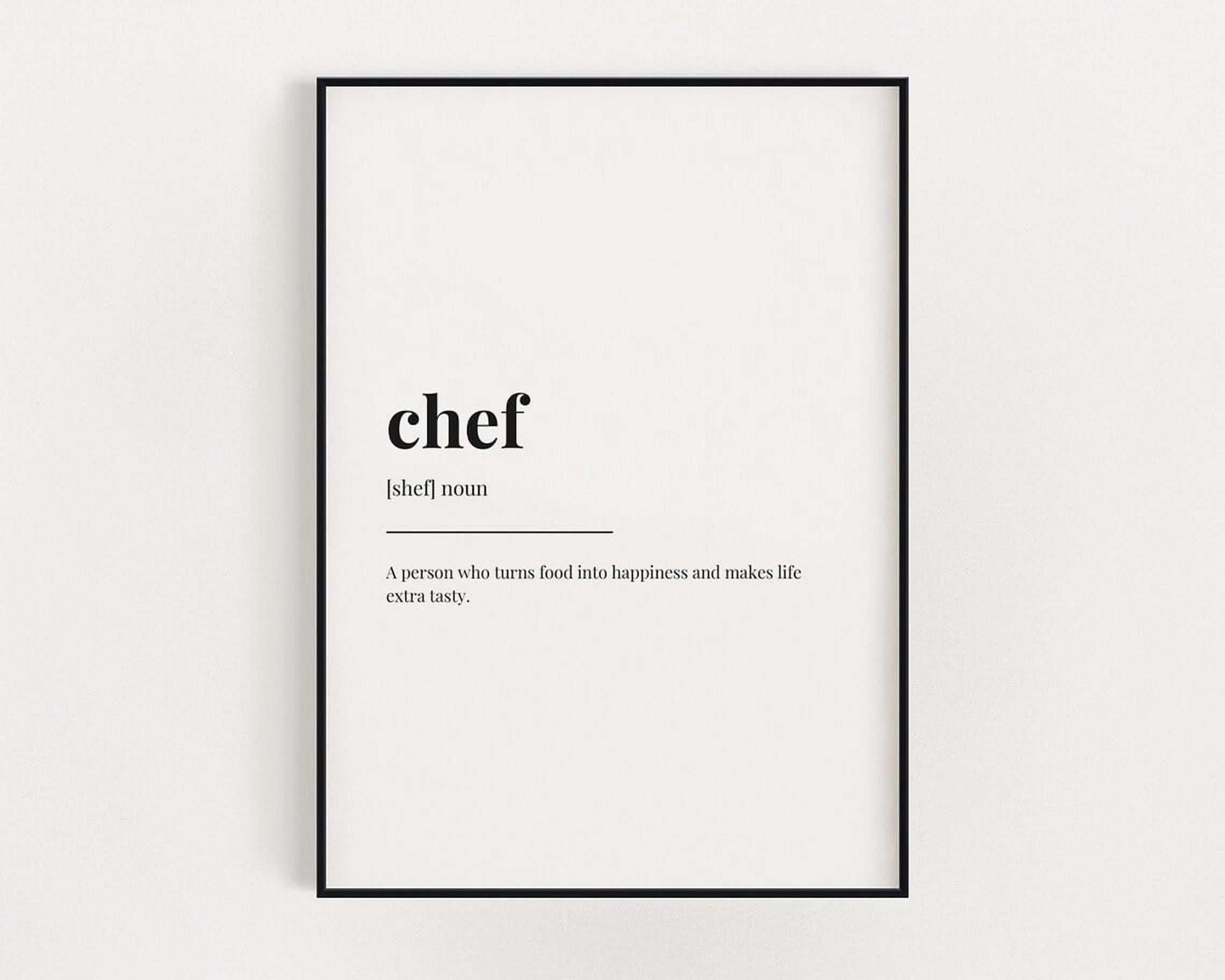 Chef Definition Meaning, Wall Art, Chef Gift, Kitchen Décor, Print ...