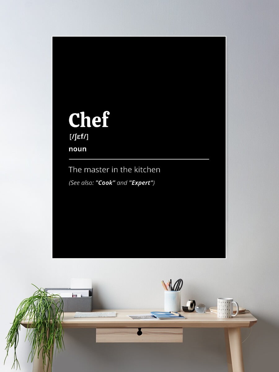 Chef Definition Poster Wall Art, Modern Wall Decor For Living Room ...