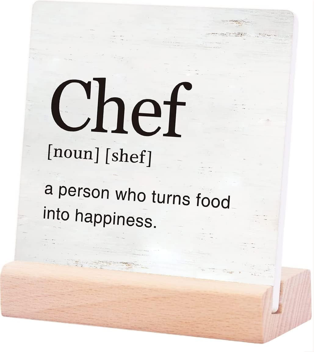 Chef Definition Table Sign Home Kitchen Decor Modern Chef Gift Ceramic ...