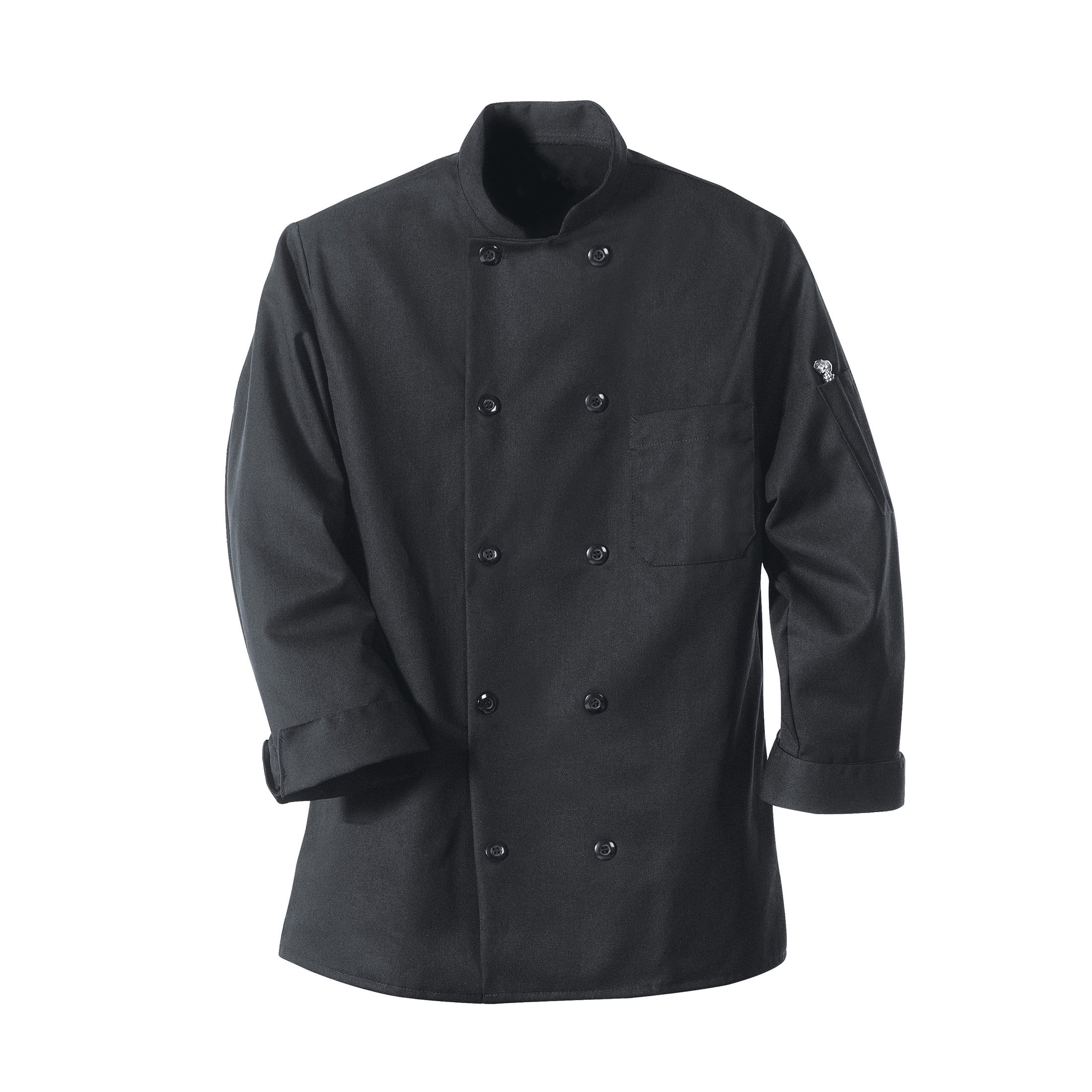 Red Kap Black Chef Coat with Pearl Buttons - Walmart.com