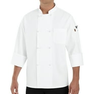 Red Kap Eight Pearl Button Chef Coat with Thermometer Pocket - Walmart.com