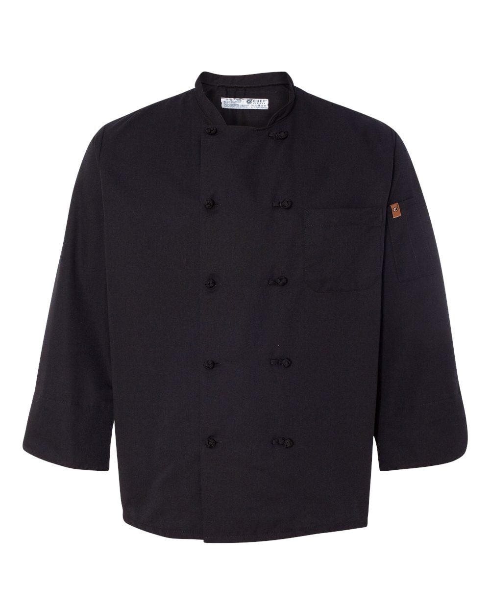 Chef Designs Men's Black Knot Button Chef Coat, Style 0427 - Walmart.com